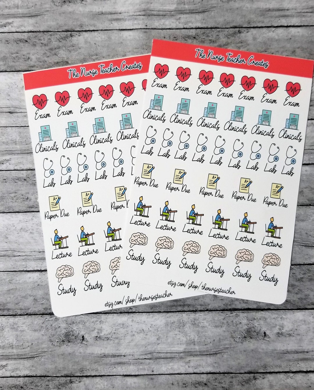 Nursing School Planner Stickers: Clinical, Exam, and Study - Etsy