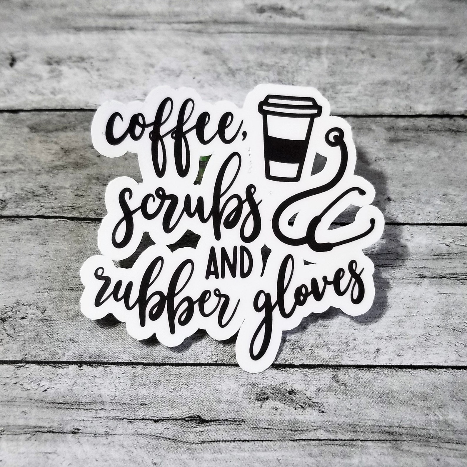 Nurse Sticker / Coffee Scrubs and Rubber Gloves / Healthcare - Etsy