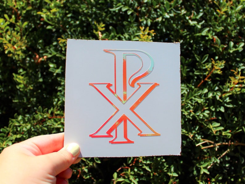 Chi Ro Outline Decal, Bumper Sticker for Catholic, Christian, Baptism ...