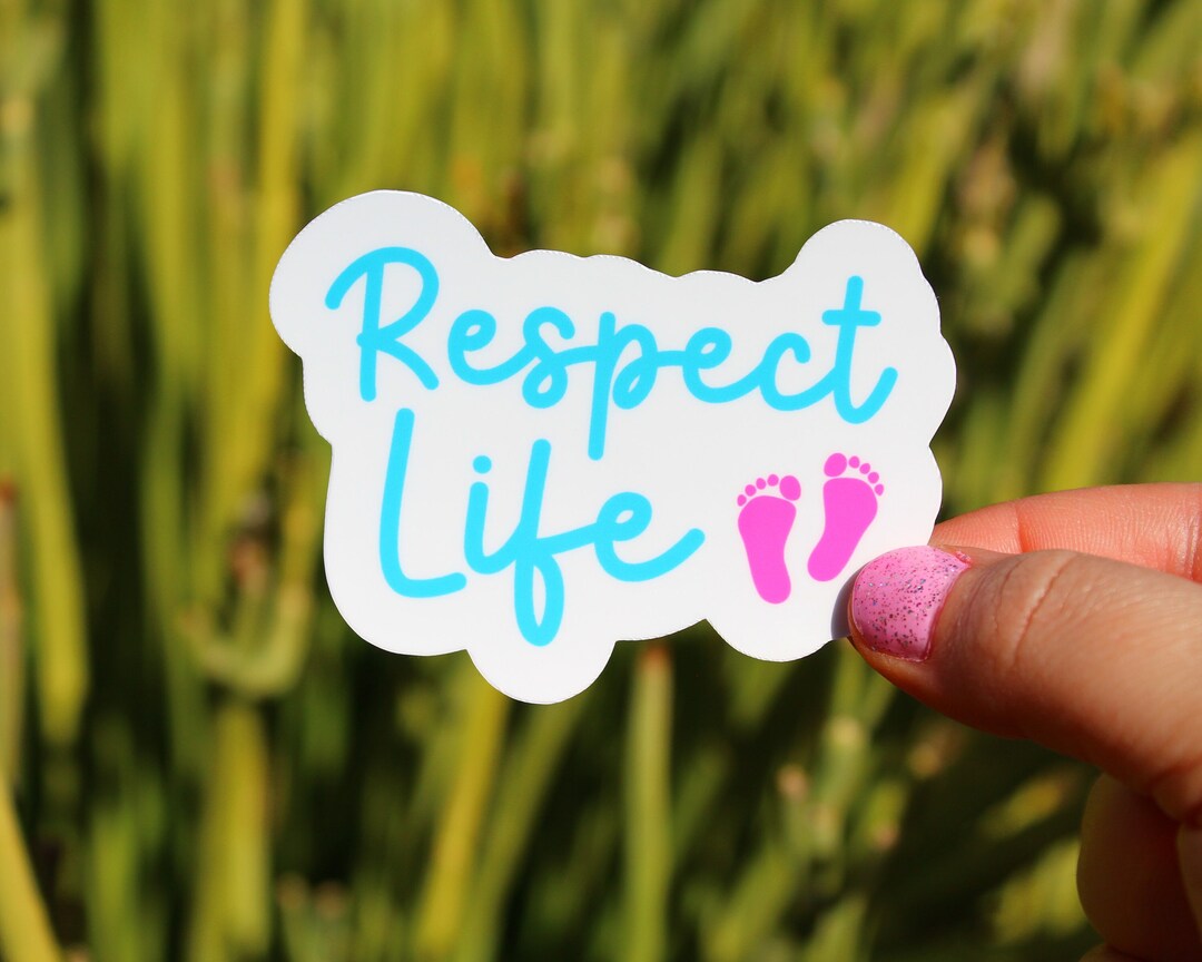 Respect Life Cursive Sticker for Pro Life, Catholic, Christian ...