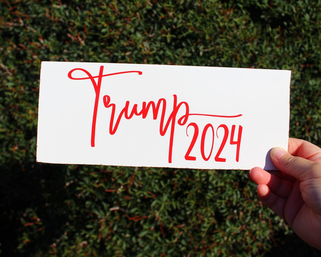 Trump 2024 Cursive Decal, Bumper Sticker, for Republican, Conservative ...