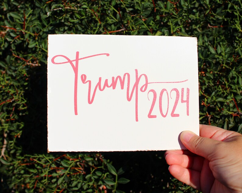 Trump 2024 Cursive Decal, Bumper Sticker, for Republican, Conservative ...