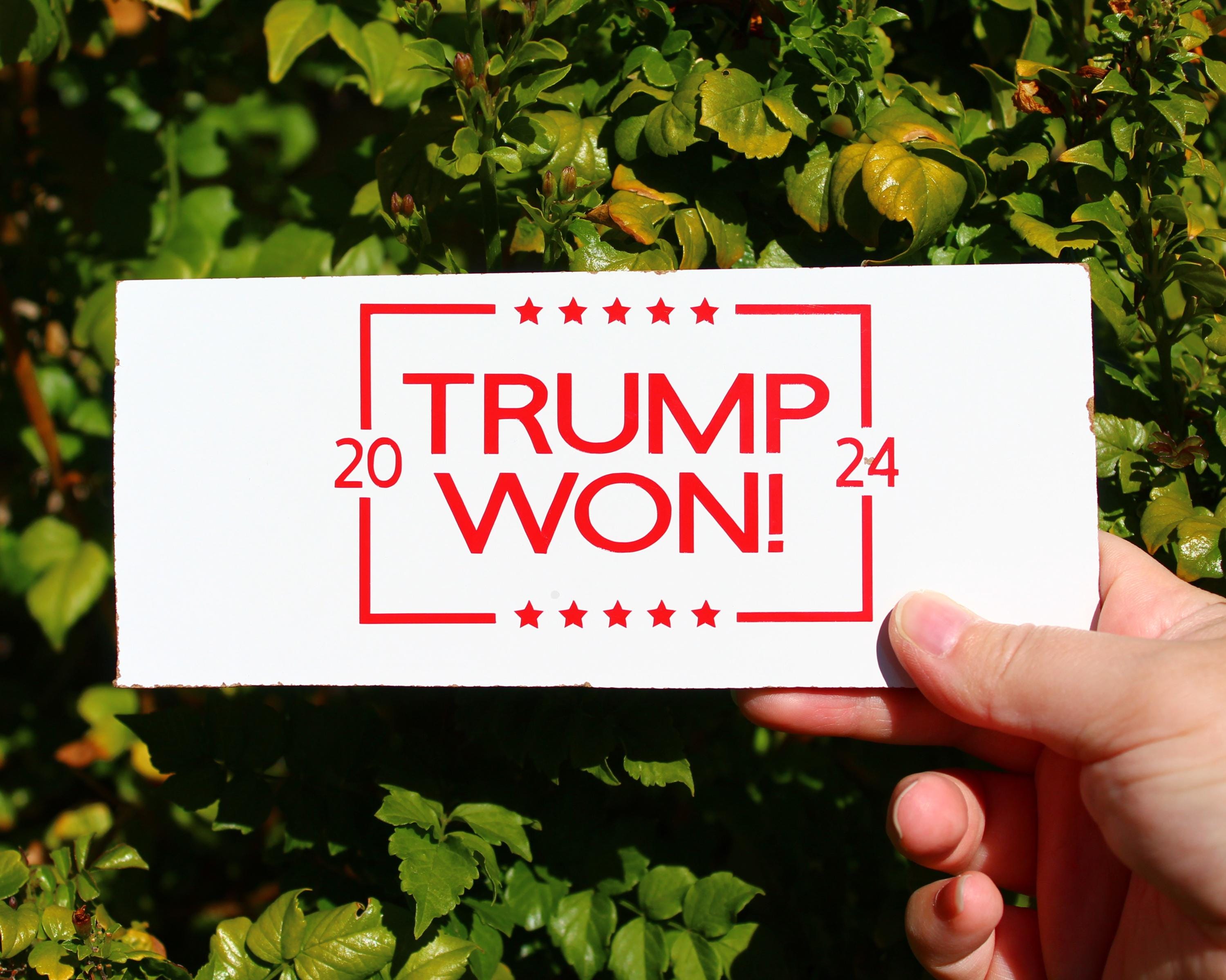 Trump Won! Decal, Bumper Sticker, for Trump 2024, Republican ...