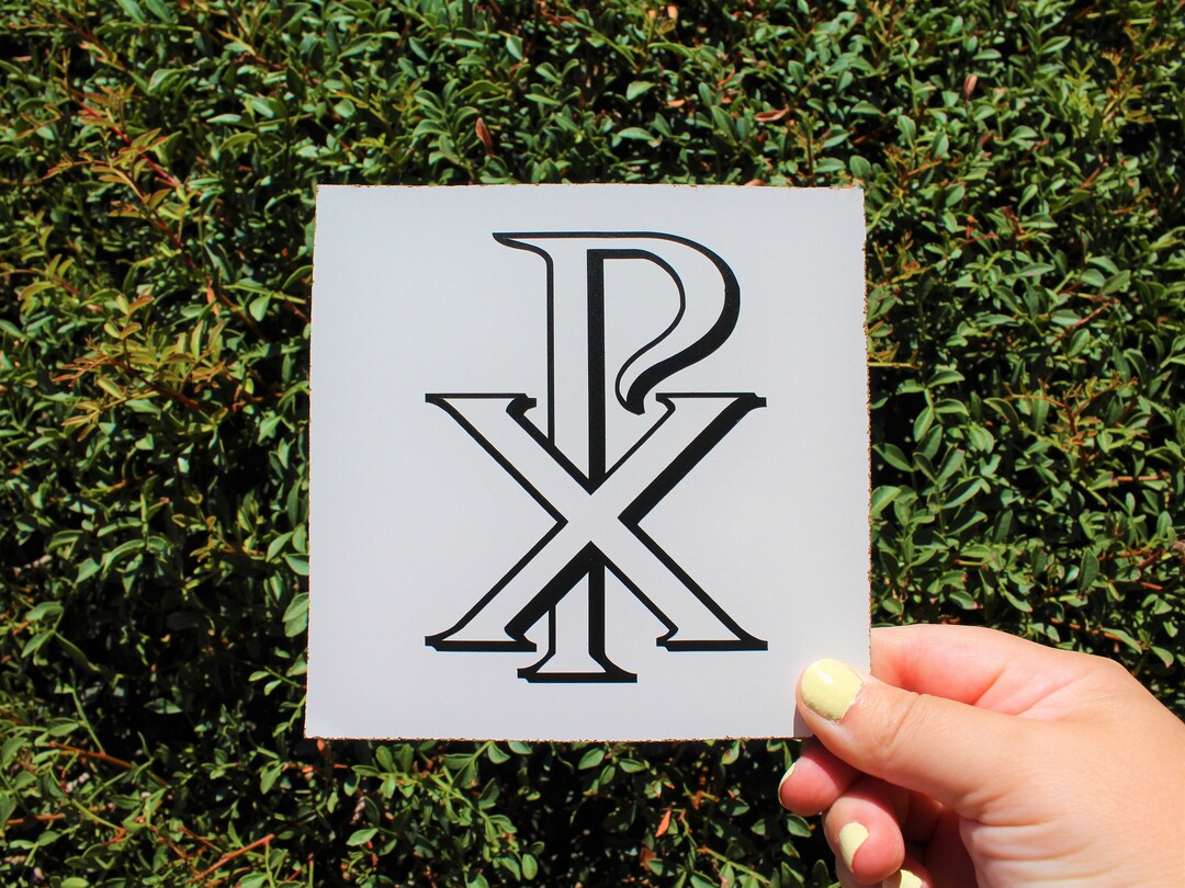 Chi Ro Outline Decal, Bumper Sticker for Catholic, Christian, Baptism ...