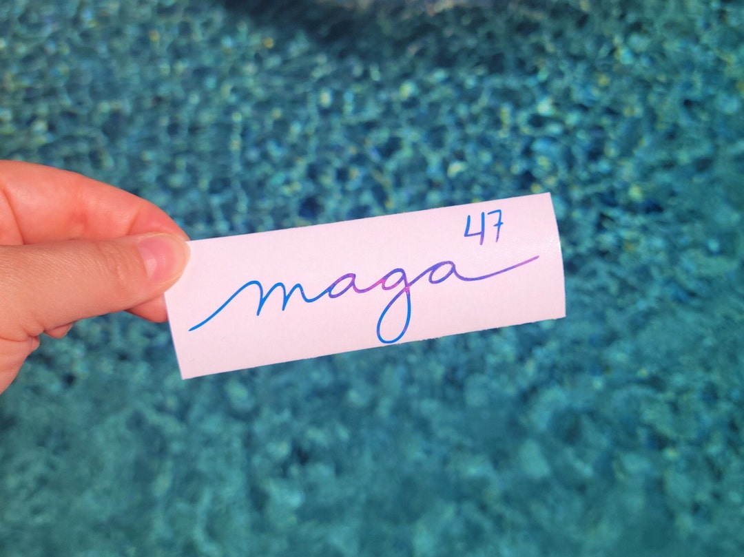 Maga 47 Cursive Decal - Etsy