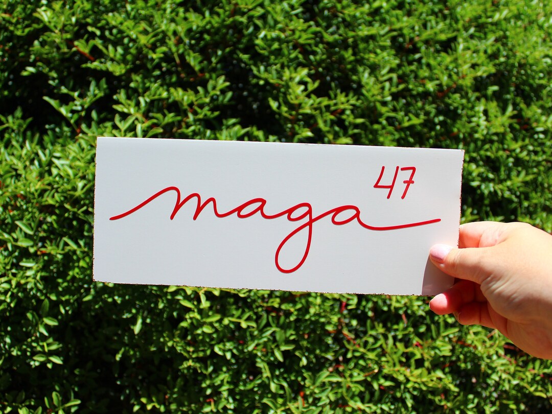 MAGA 47 Cursive Decal, Trump 2024 Election, Republican, Conservative ...