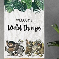 WHERE the WILD THINGS Are Book Page Banner Garland Bunting Sign ...
