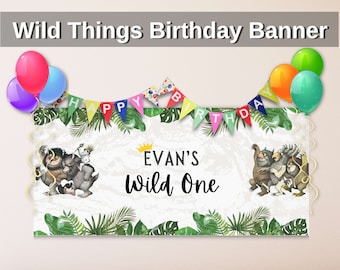 Where the Wild Things Are Birthday Banner, Party Signs - Etsy