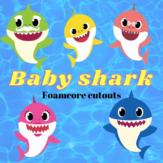 Baby Shark Foamcore Cutouts Party Signs Cutouts Standees | Etsy