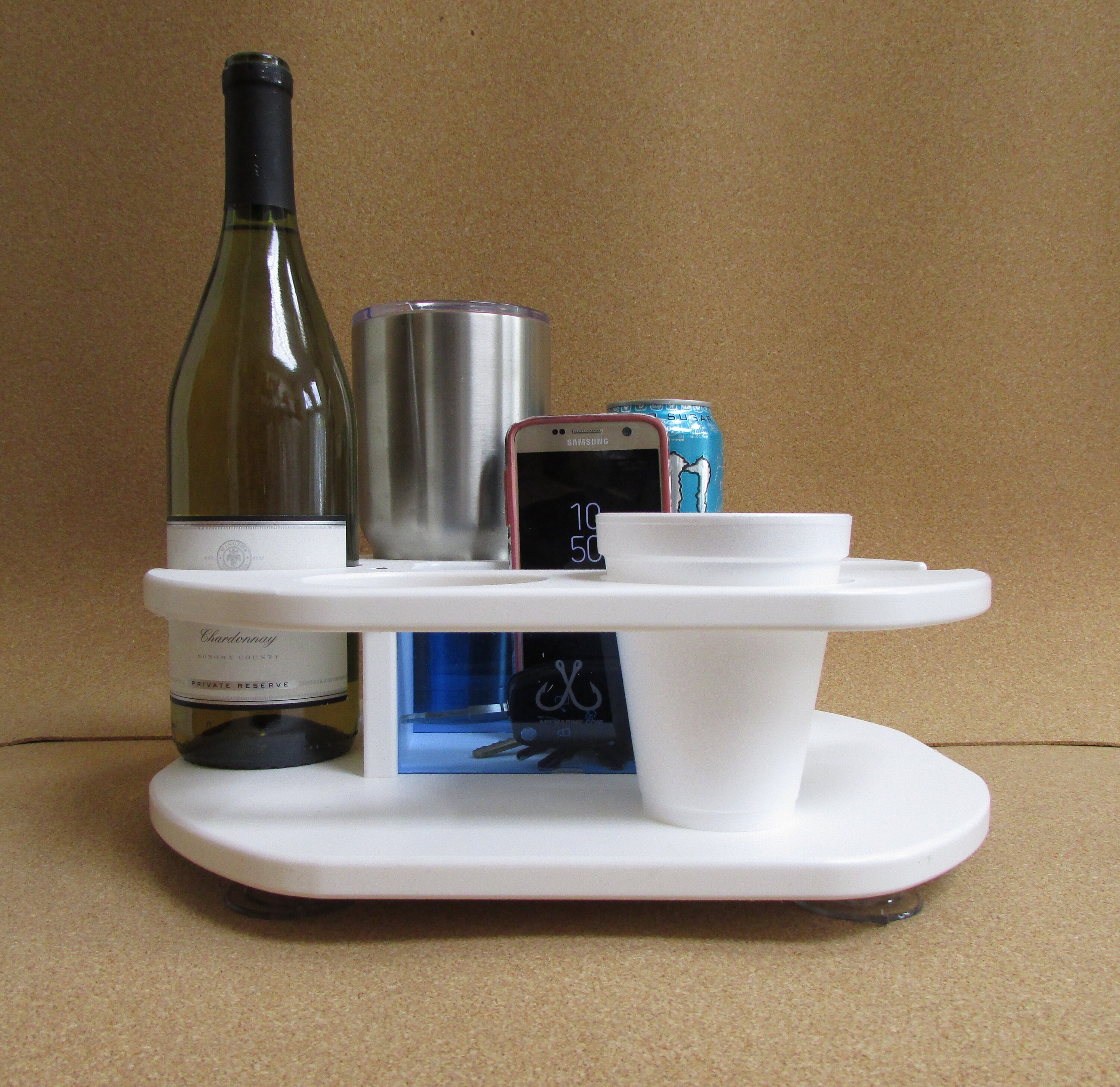 Boat Accessory Storage Inline Four Beverage Cup Holder With Storage Box ...