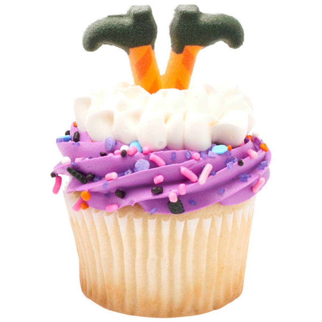 Edible Witch Feet, Legs Sugar Toppers, Halloween, Spooky, Cupcake, Cake ...