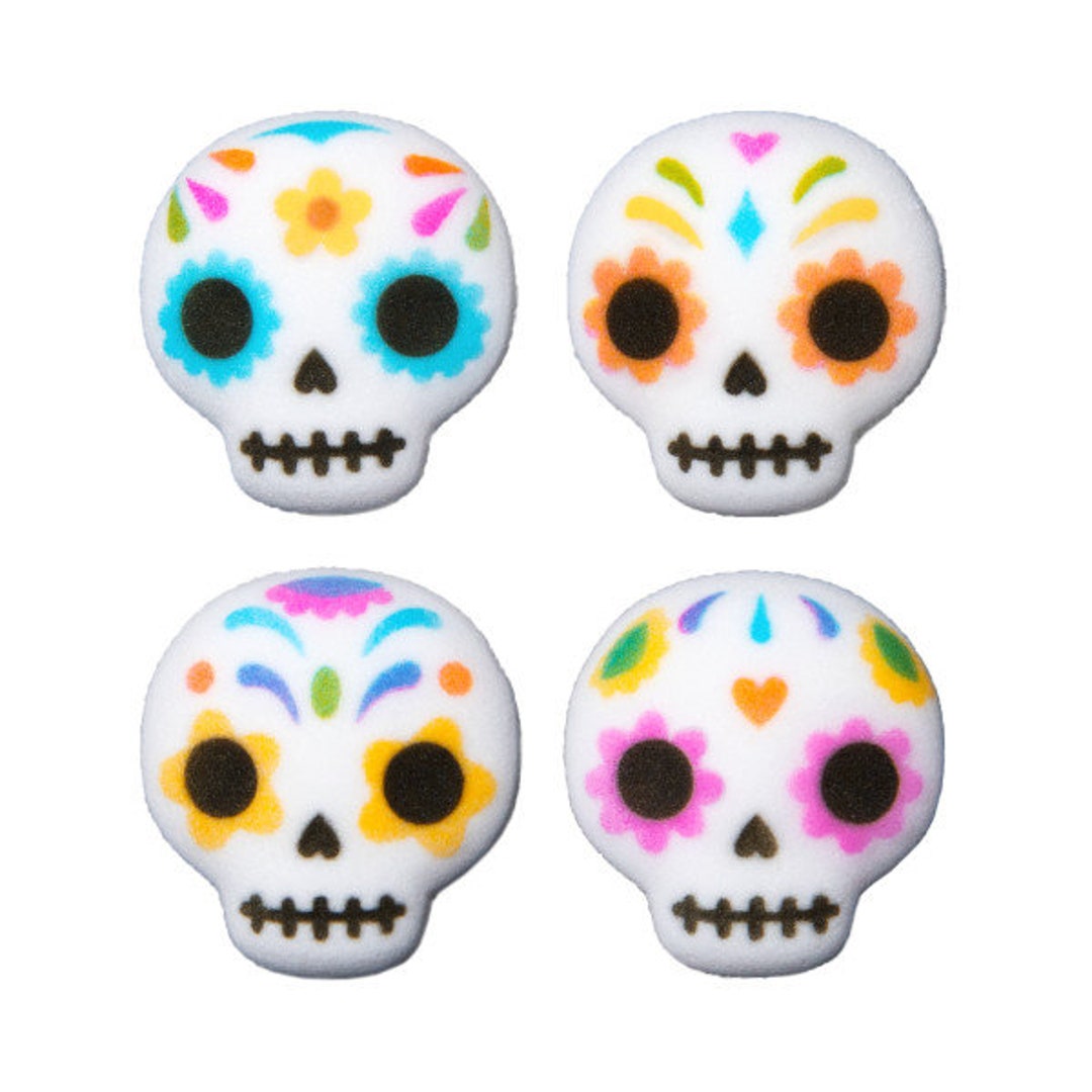 Edible Day of the Dead Sugar Layons, Cupcake Topper, Cake Decorations ...