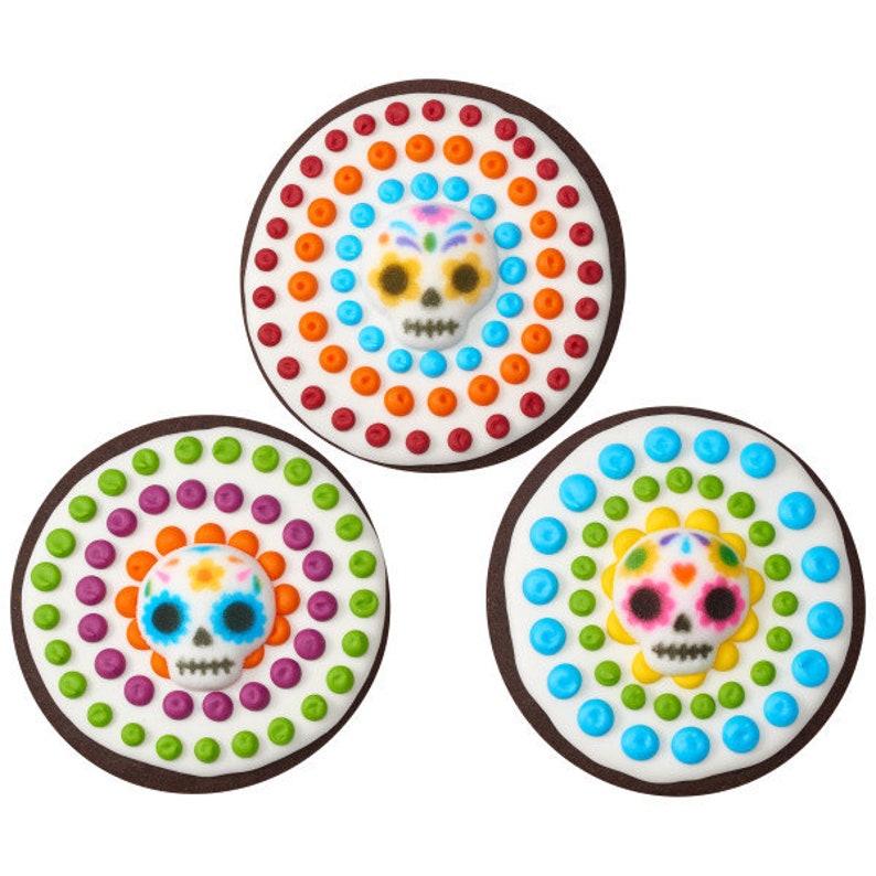 Edible Day of the Dead Sugar Layons, Cupcake Topper, Cake Decorations ...