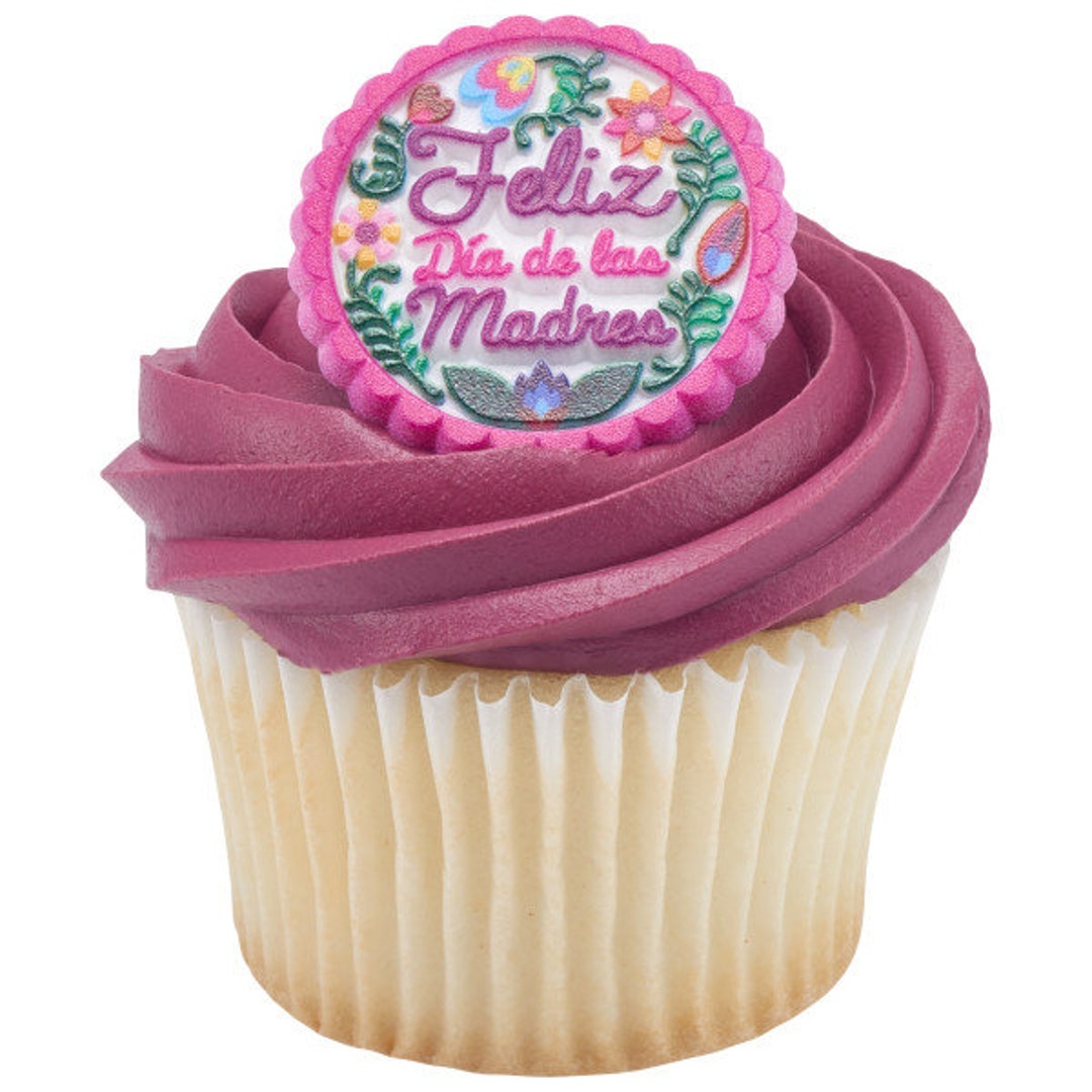 Feliz Día De Las Madres, Happy Mother's Day, Ring Cupcake Topper, Cake ...