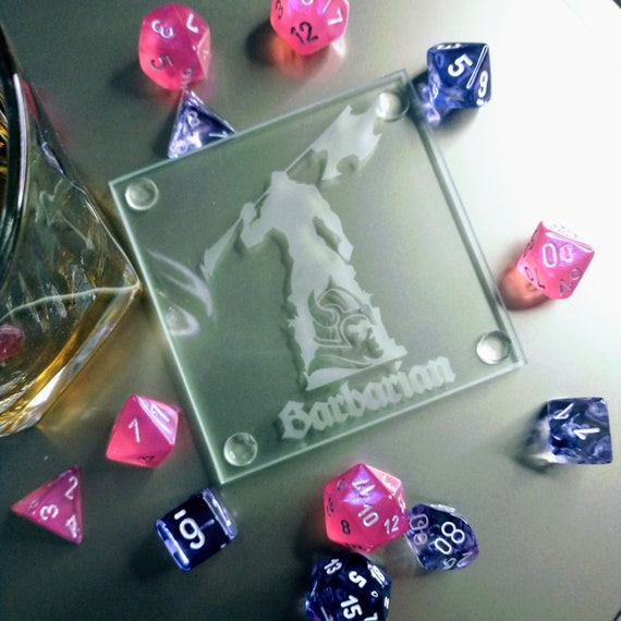 Dnd Glass Etched Coaster Style 2 | Etsy