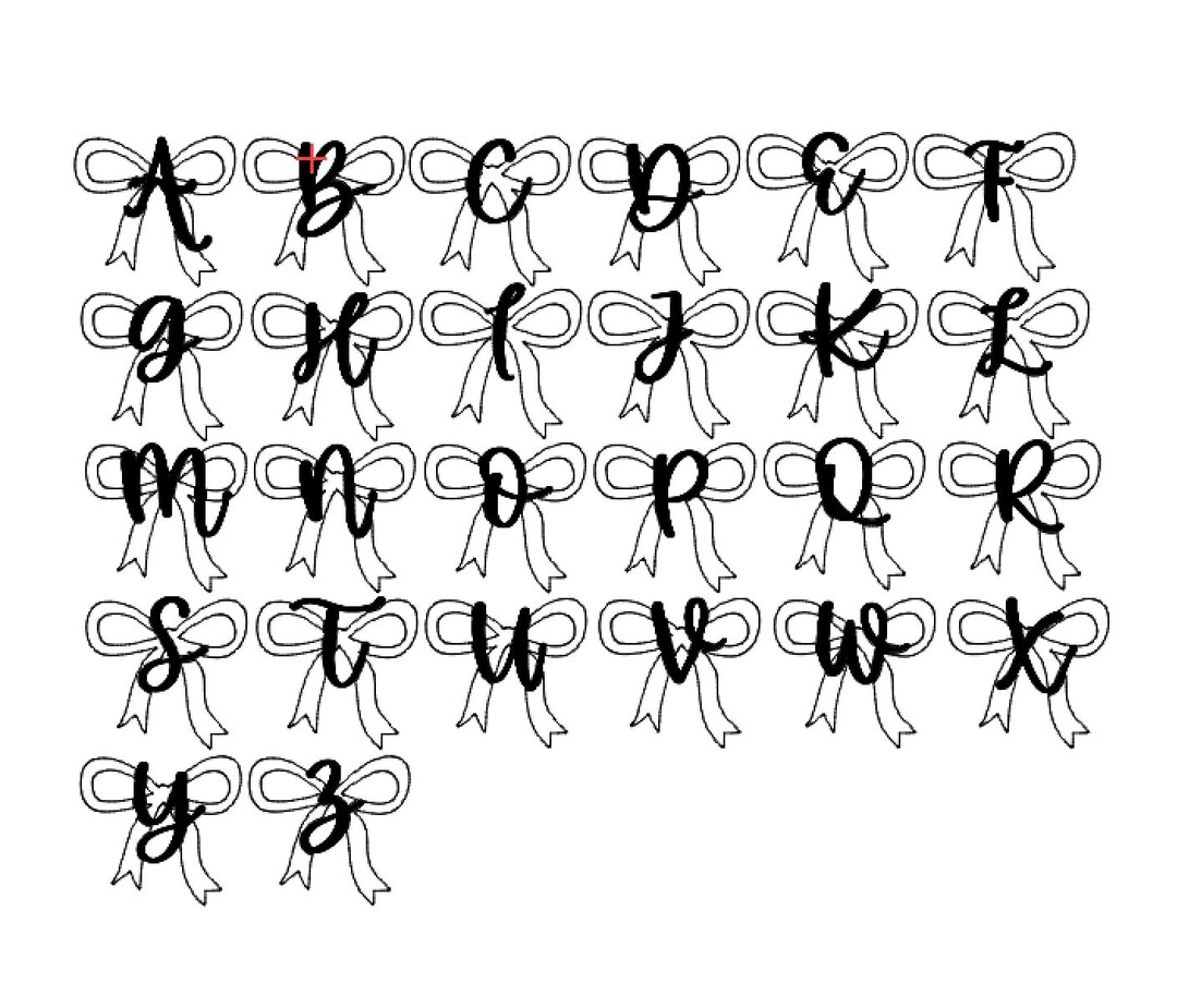 Coquette Bow Alphabet Svg**digital File - Etsy