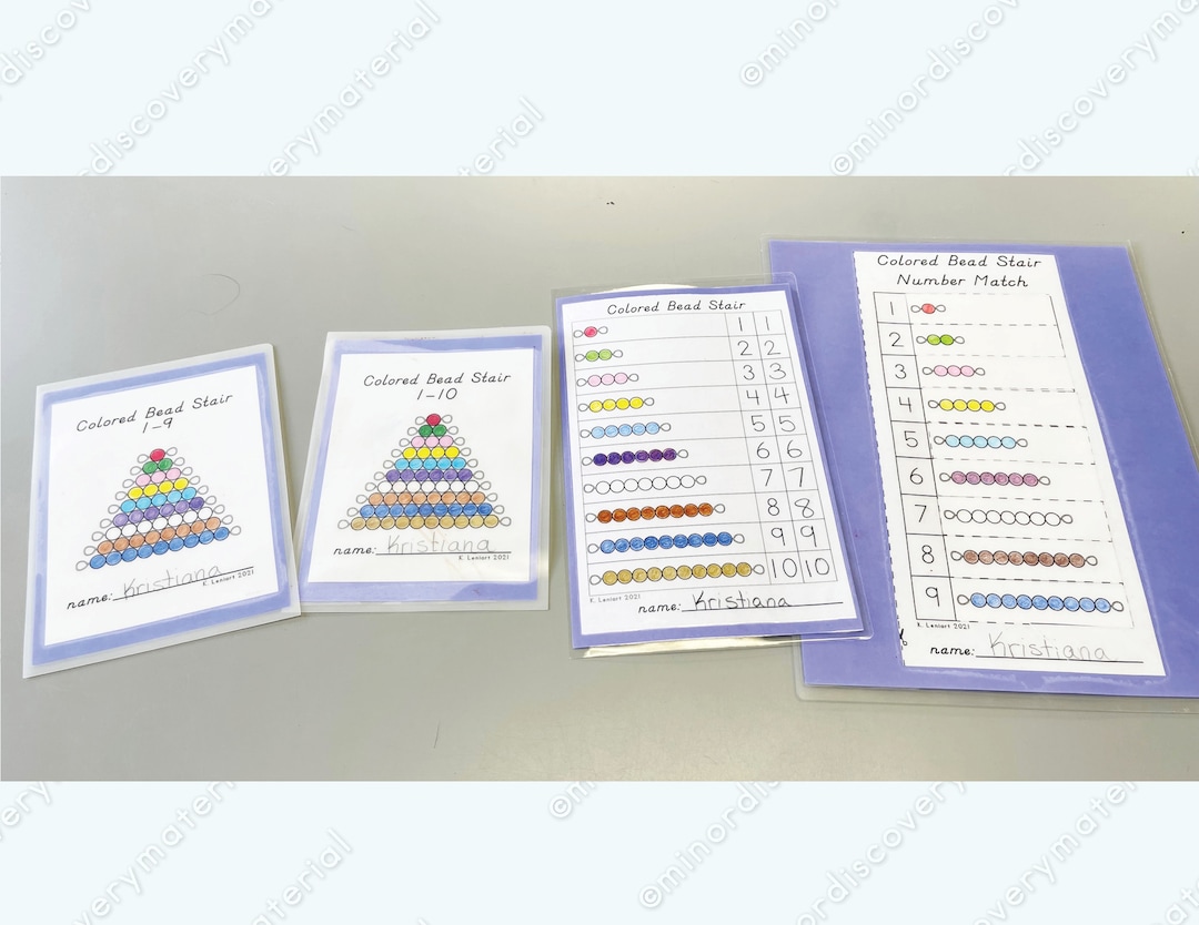 Montessori Short Colored Bead Stair Printable Work Extension - Etsy
