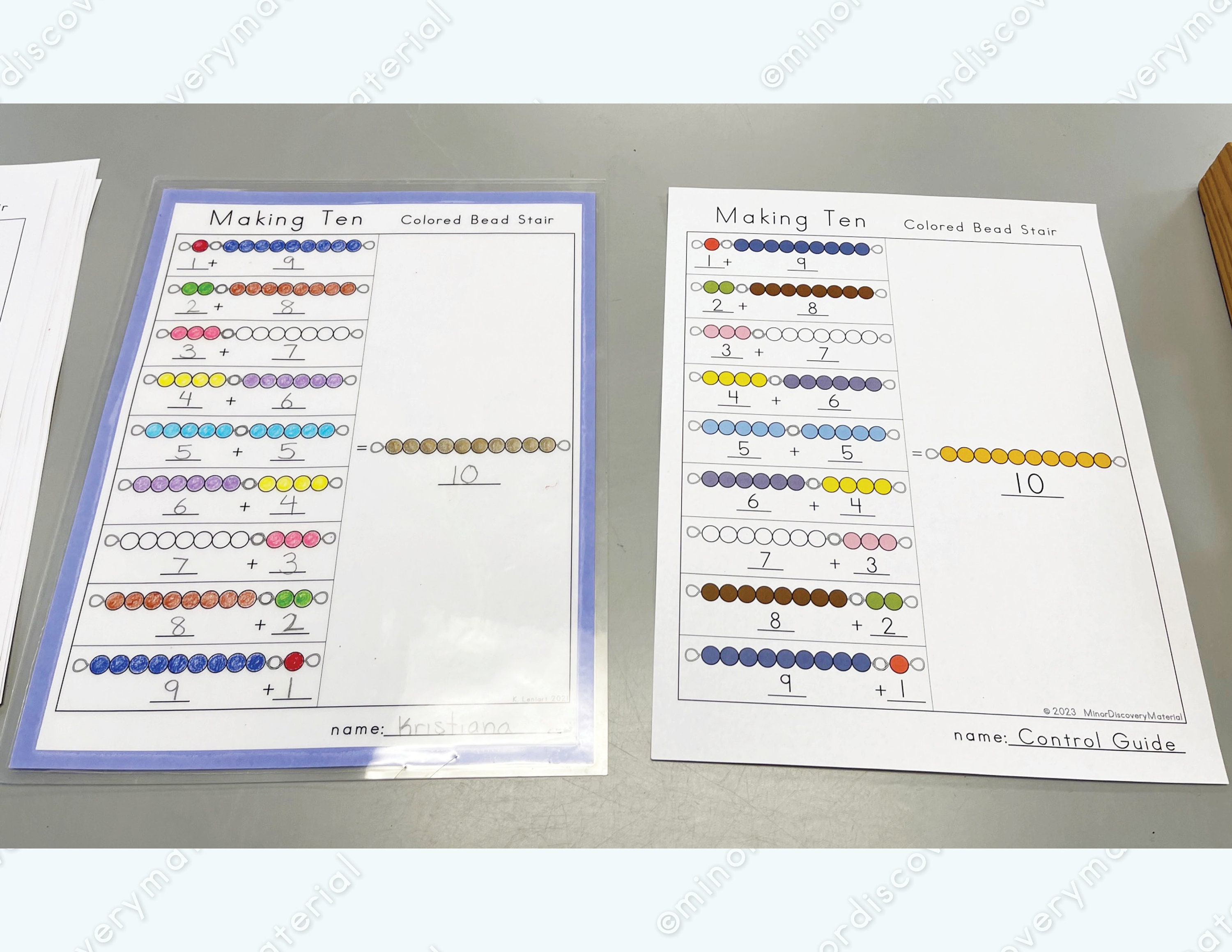 Short Bead Stair- Making 10- Montessori Extension Printable - Etsy