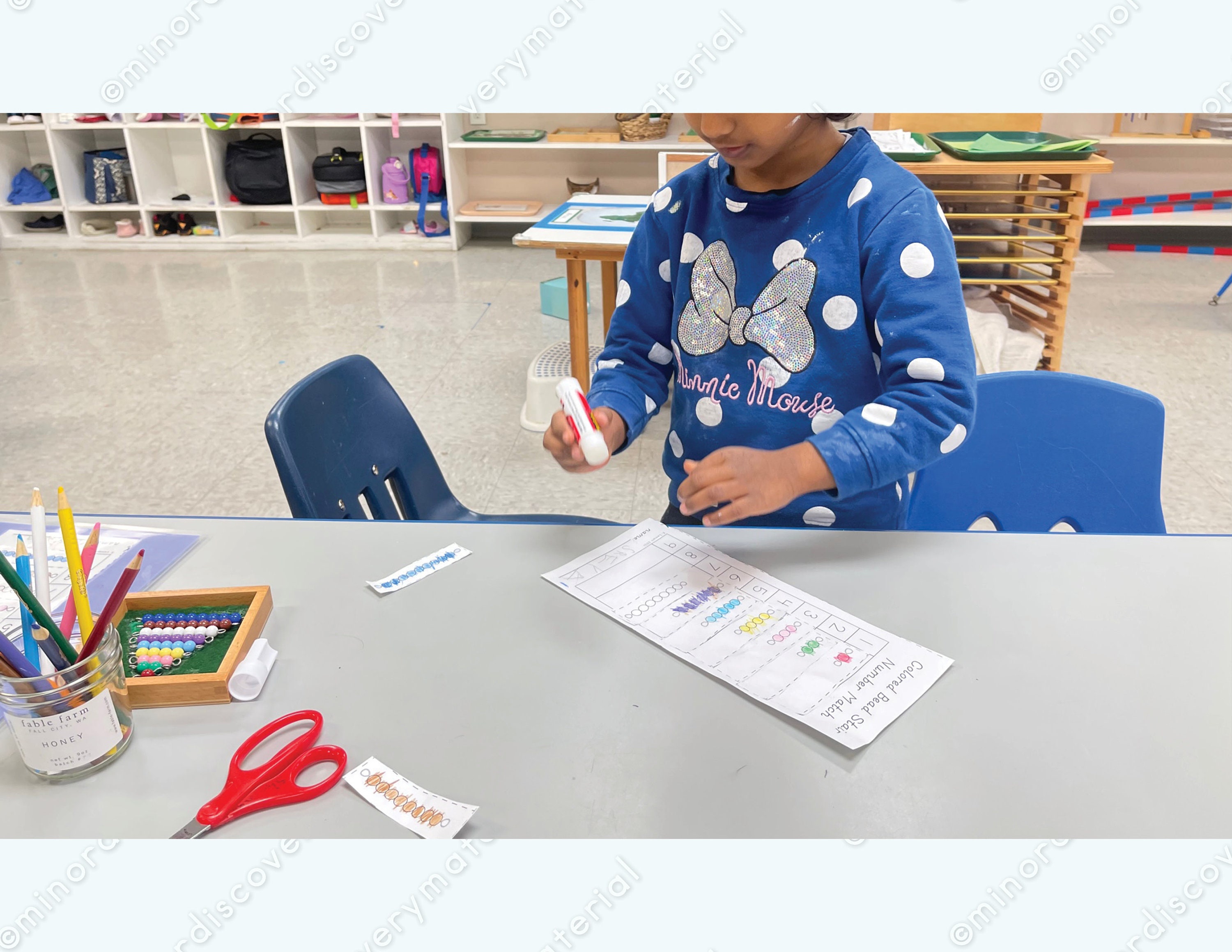 Montessori Short Colored Bead Stair Printable Work Extension - Etsy