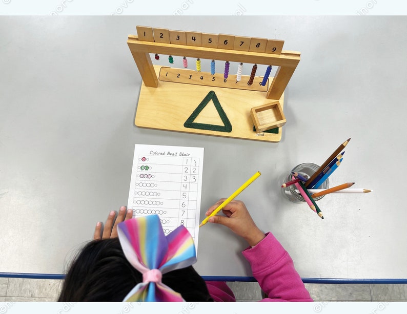 Montessori Short Colored Bead Stair Printable Work Extension - Etsy