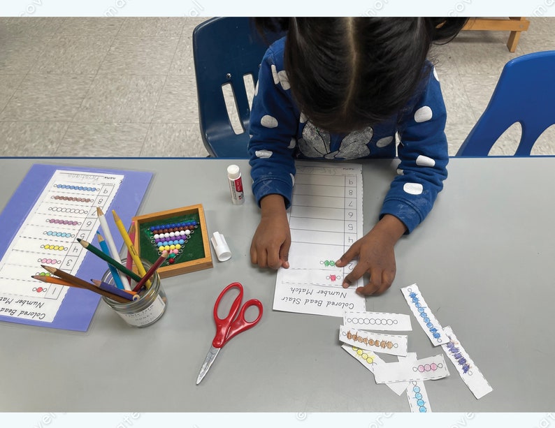 Montessori Short Colored Bead Stair Printable Work Extension - Etsy