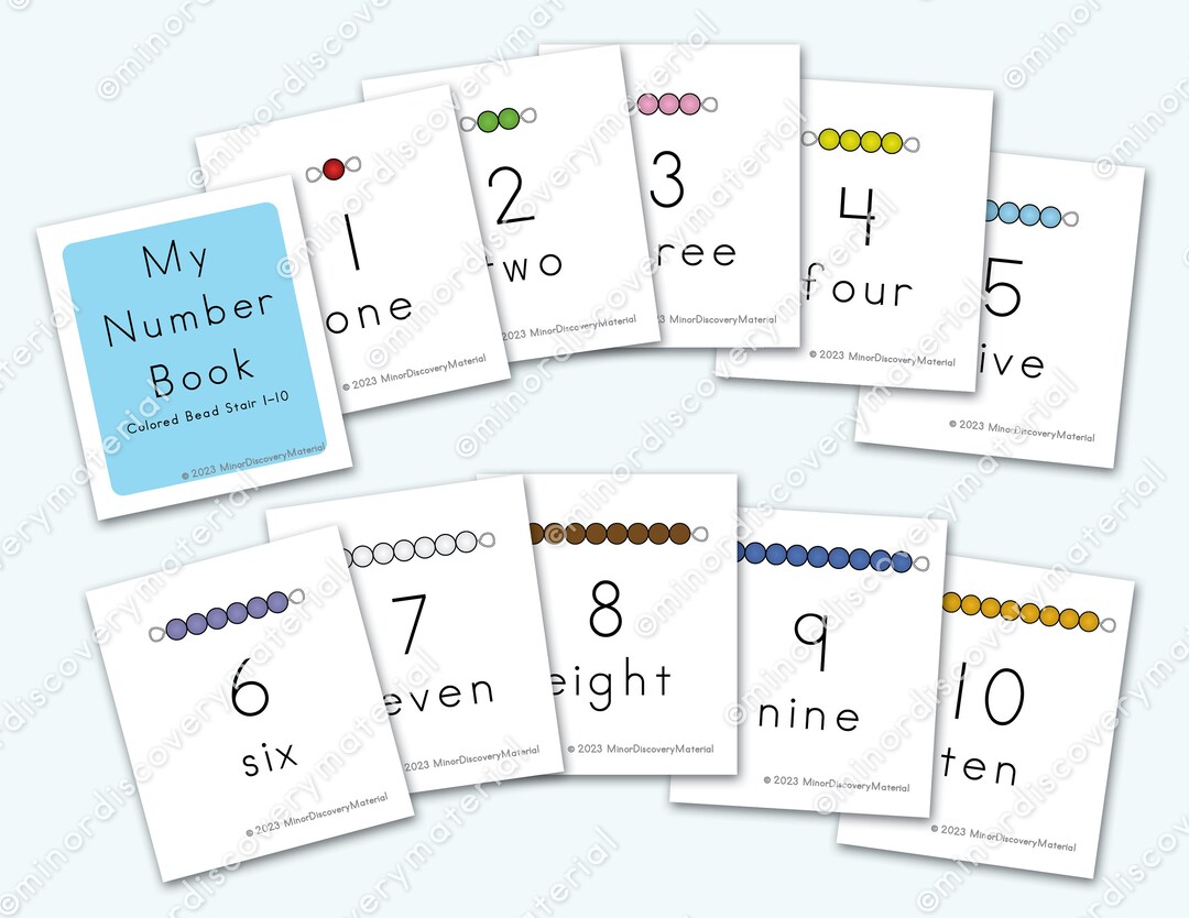 Montessori Short Colored Bead Stair Extension Book Printable - Etsy