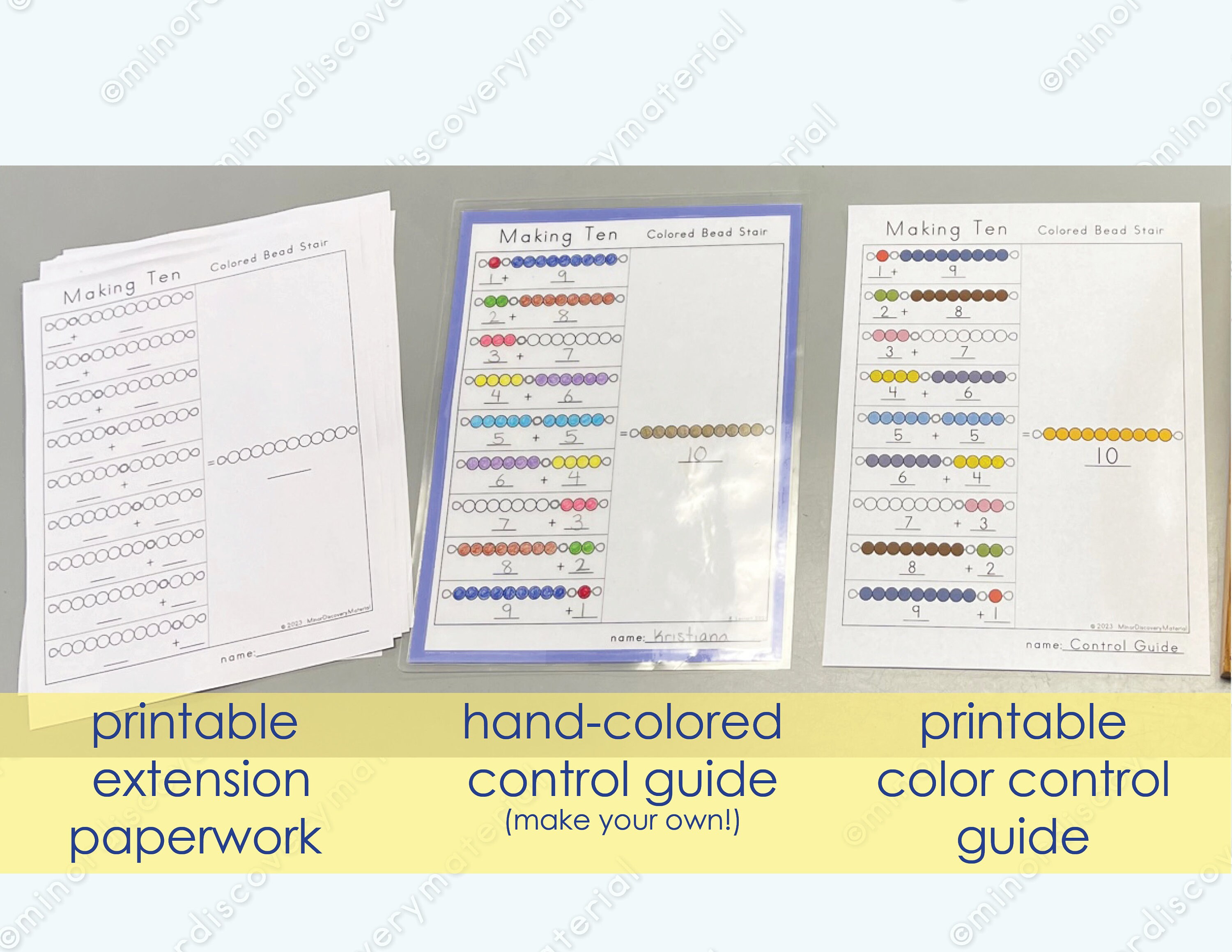 Short Bead Stair- Making 10- Montessori Extension Printable - Etsy