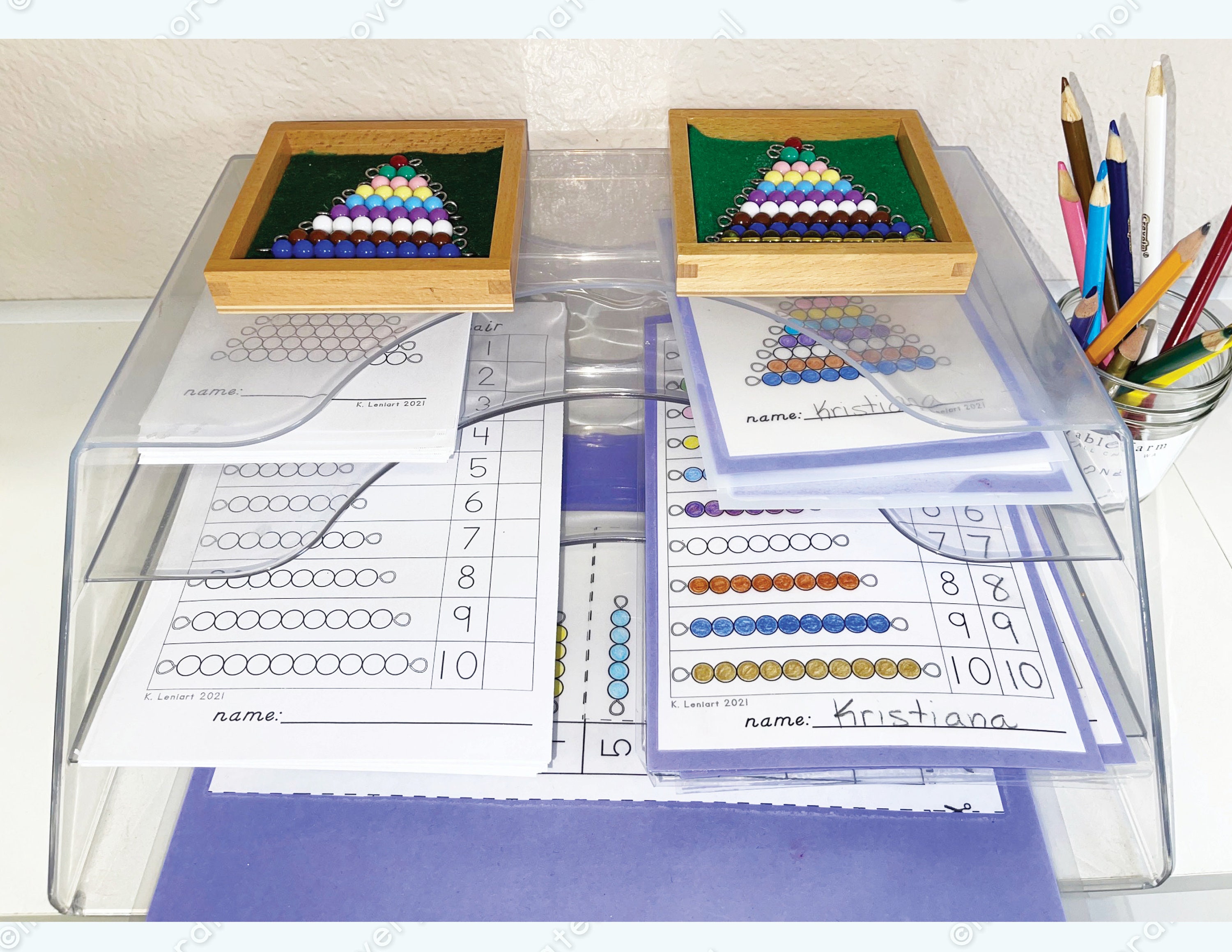 Montessori Short Colored Bead Stair Printable Work Extension - Etsy