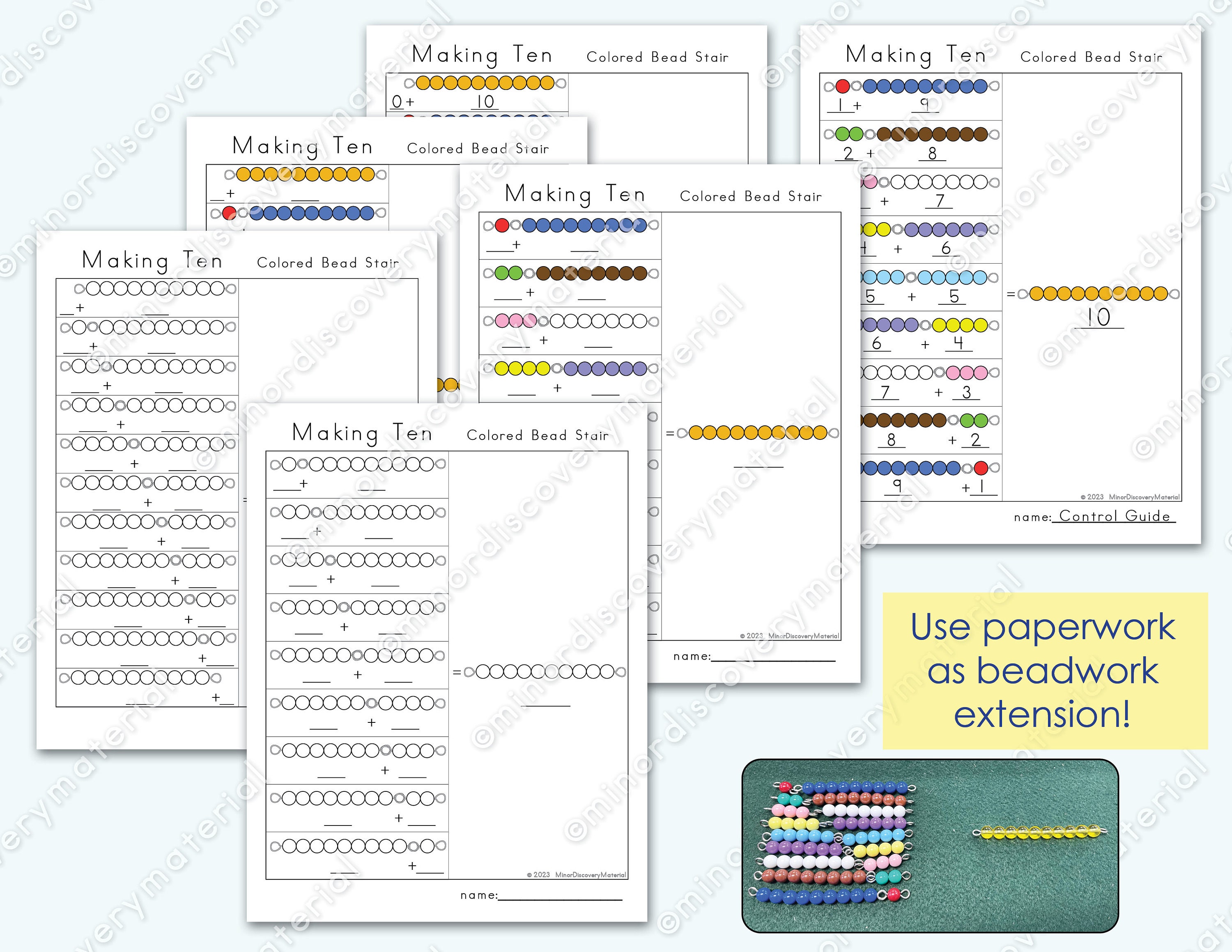 Short Bead Stair- Making 10- Montessori Extension Printable - Etsy