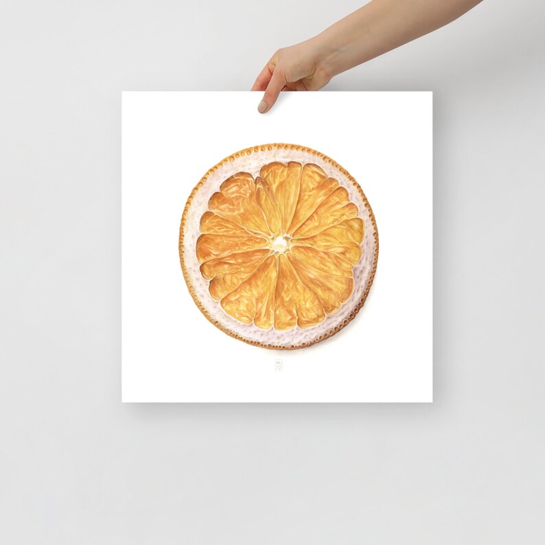 Fruit Poster of the Dried Orange Slice, Burnt Orange Print, Citrus Art ...