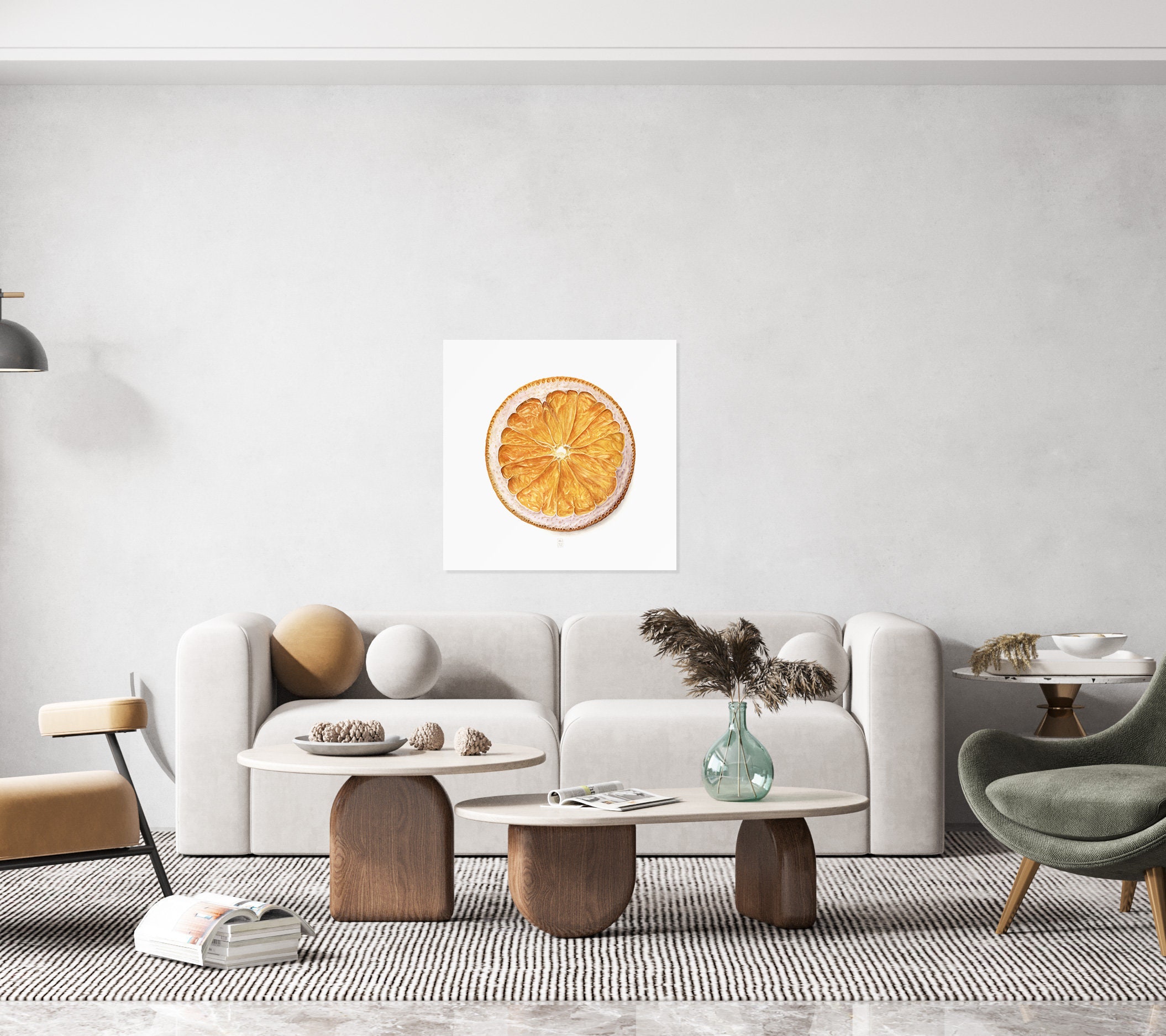Fruit Poster of the Dried Orange Slice, Burnt Orange Print, Citrus Art ...