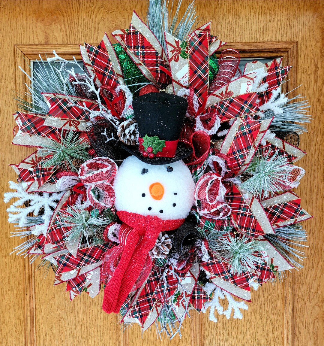 Snowman Wreath, Christmas Wreath, Wreath, Snowman Wreaths, Christmas ...