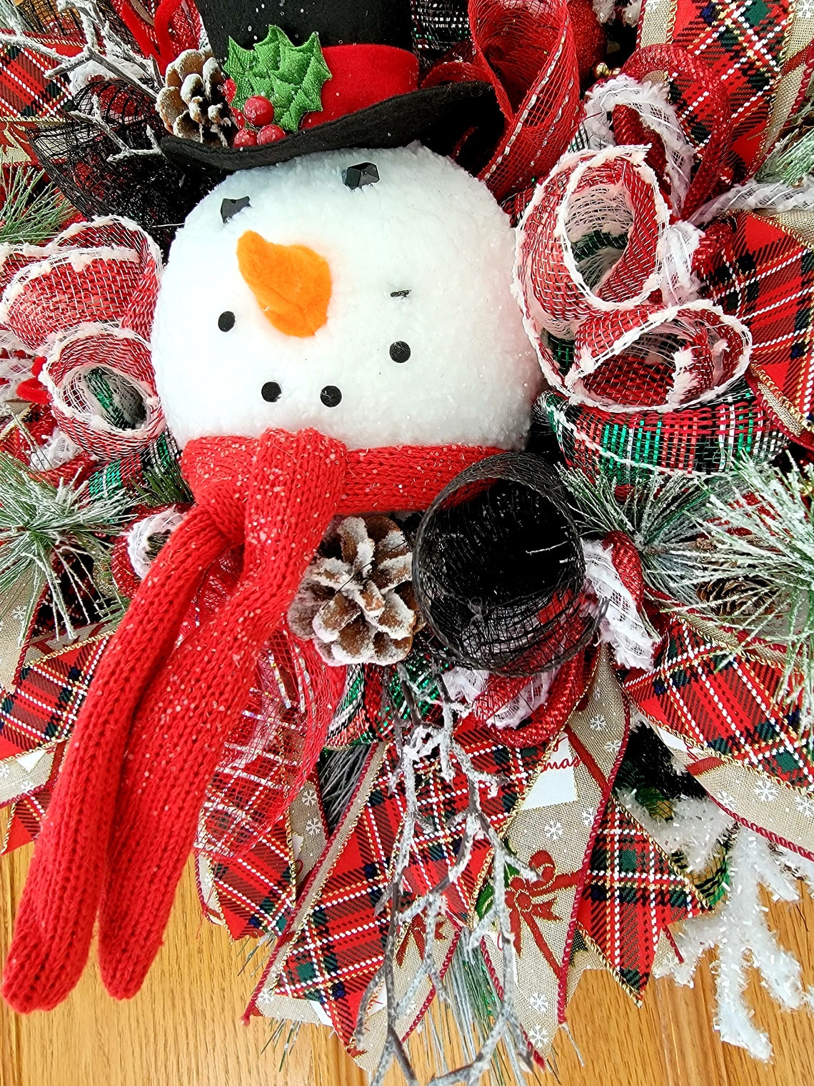 Snowman Wreath Christmas Wreath Wreath Snowman Wreaths - Etsy