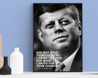John F Kennedy Ask Not - Etsy