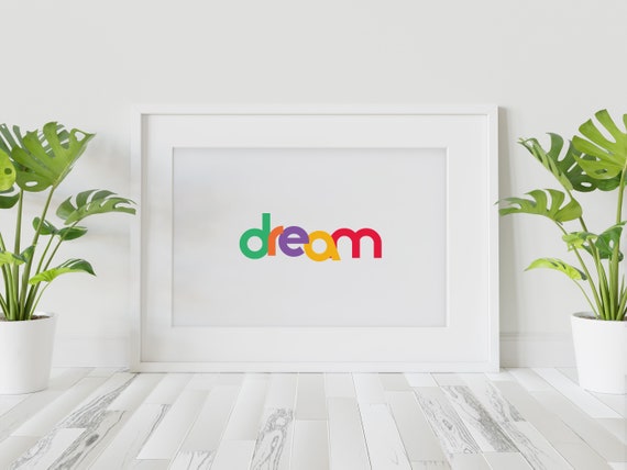 Positive Word Wall Art. Printable. Original Gift. Minimalist | Etsy