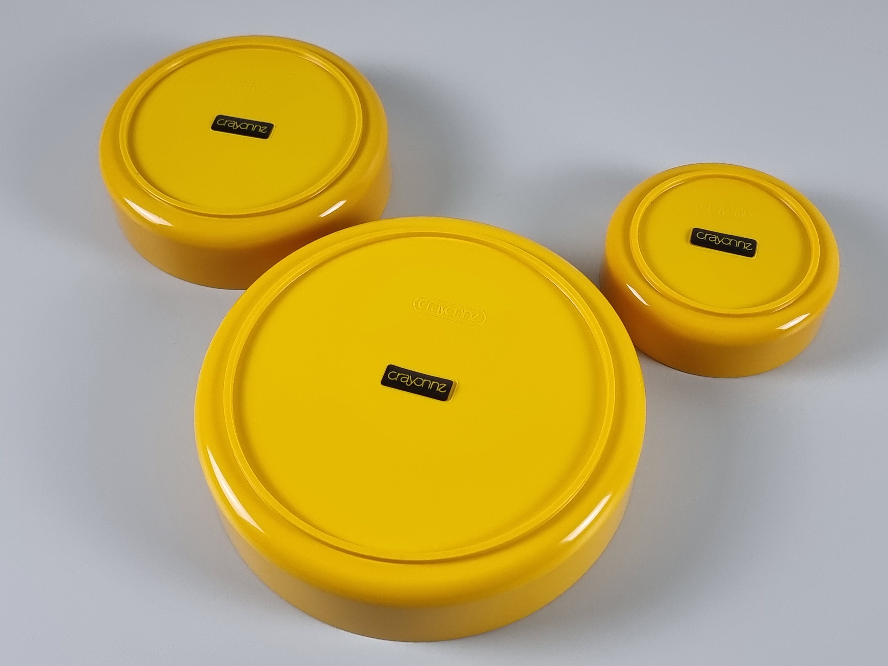 Space Age Design - Vintage Set Of 3 CRAYONNE Yellow Plastic Bowls ...