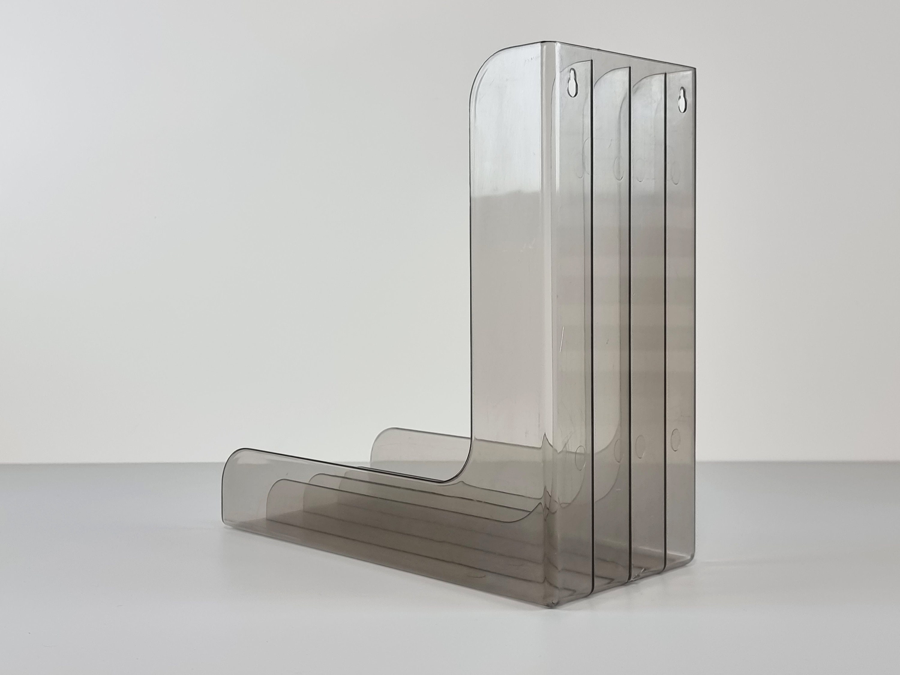 Space Age Design - Vintage Light Grey Tinted Plastic LP Records Holder ...