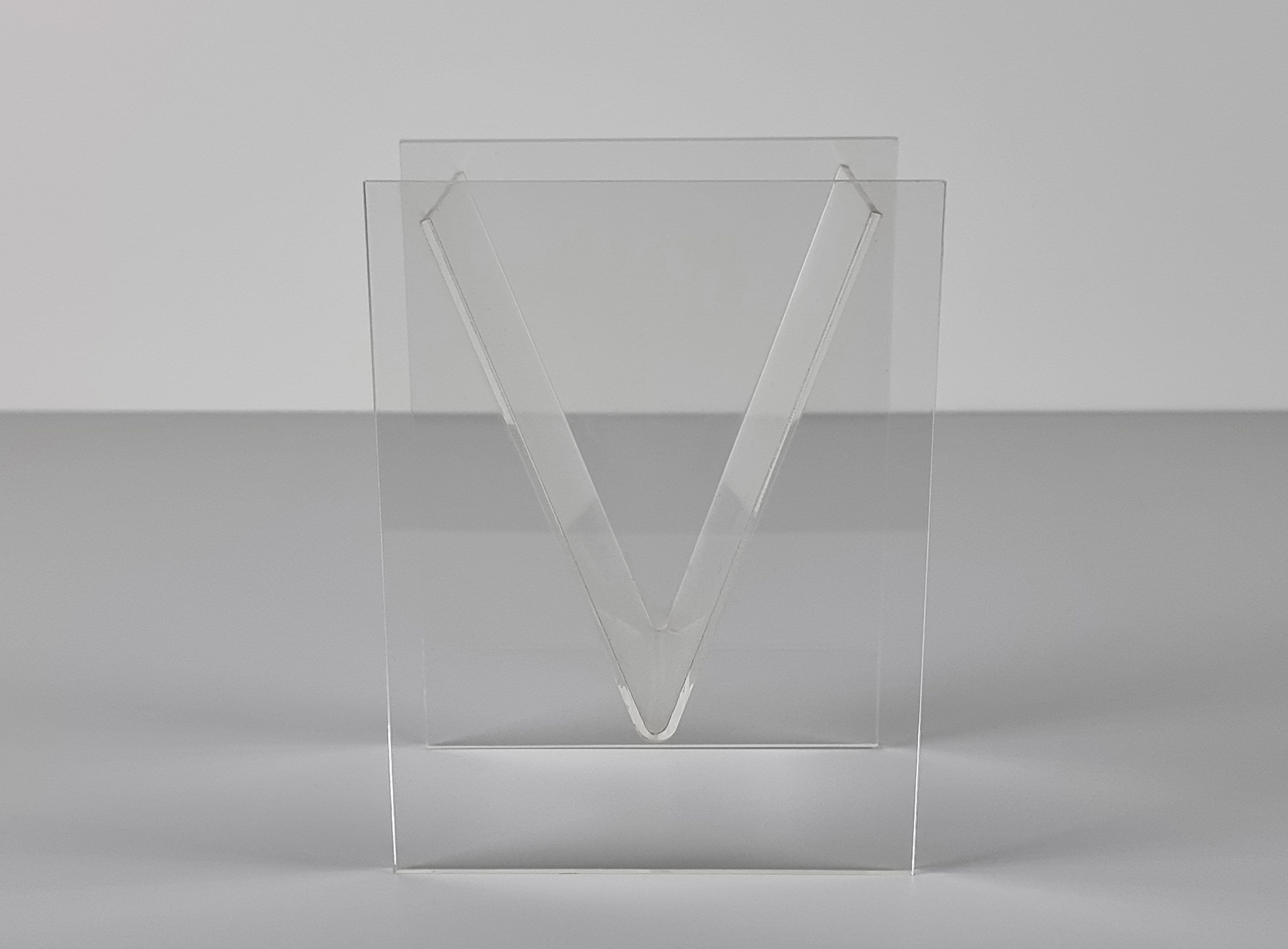 Space Age Design - Vintage Plexiglass Vase, Triangular Perspex Vase ...
