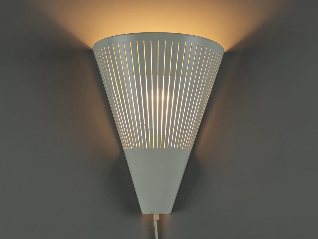 Vintage IKEA Klyka Wall Lamp, Postmodern White Conical Uplighter From ...