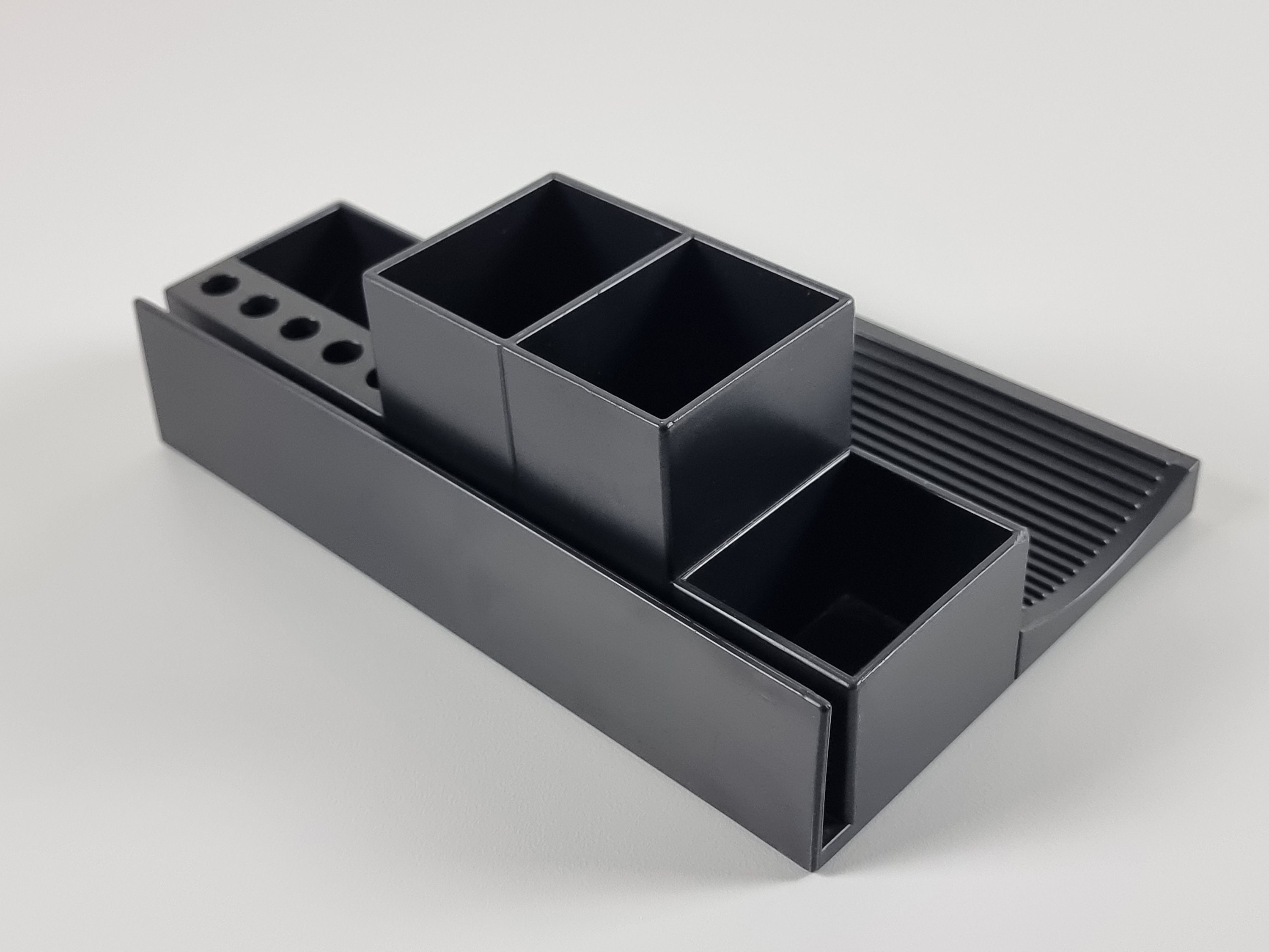 Space Age Design - Vintage Black Plastic Desk Organizer - Vintage ...