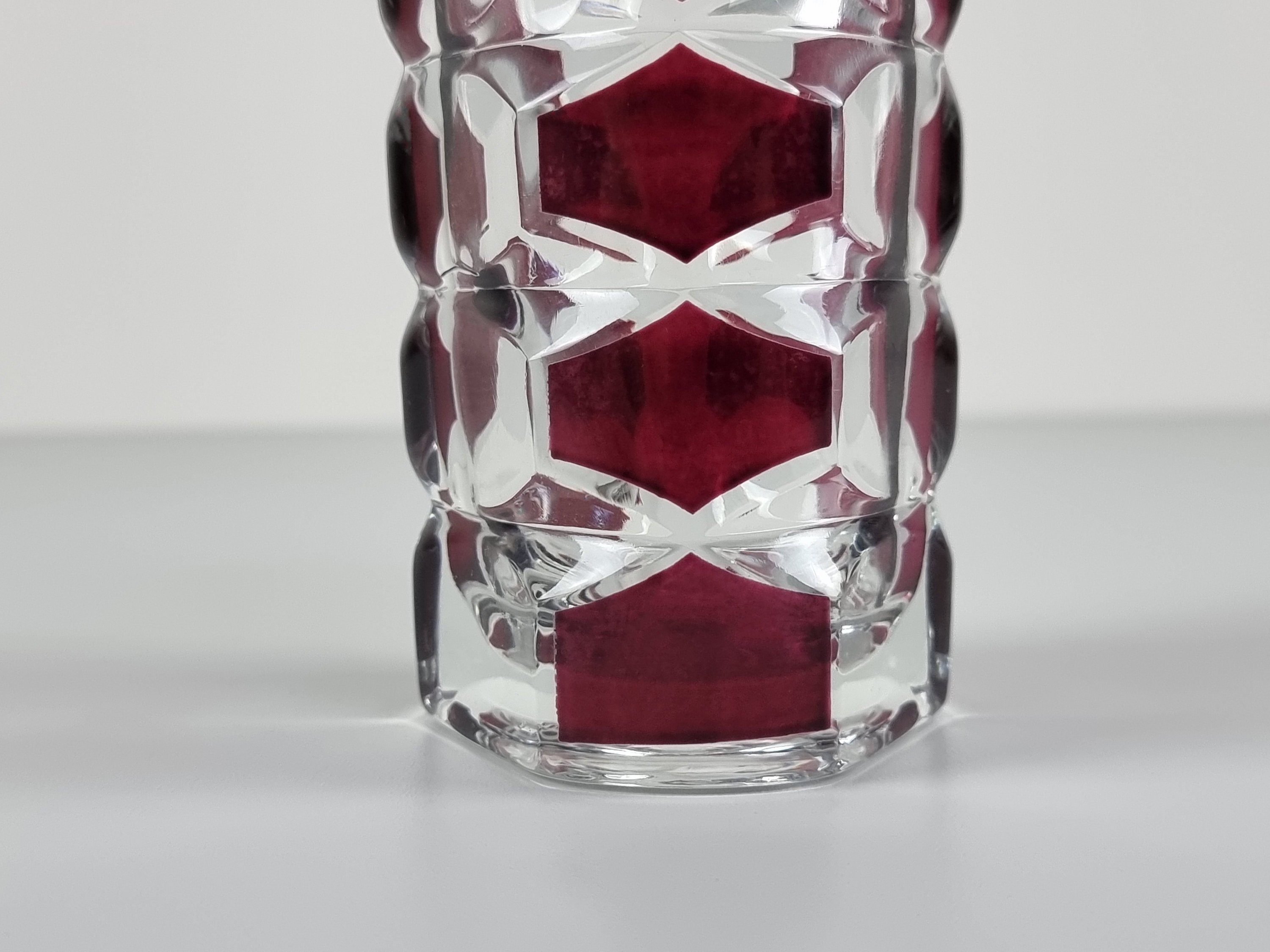 Space Age Design - Vintage LUMINARC Ruby Red Crystal Glass Vase ...