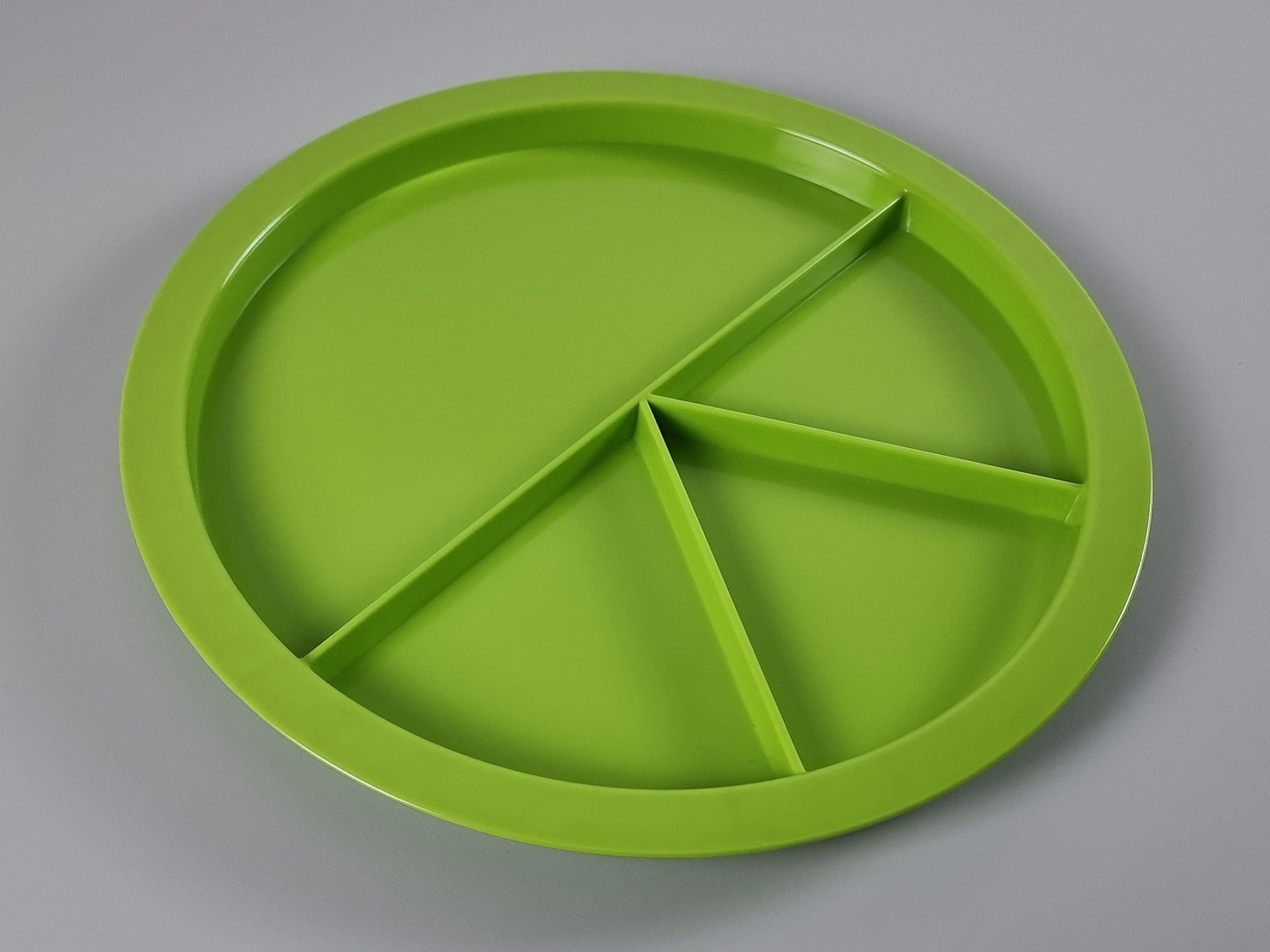 Space Age Design - Vintage Green Melamine Divided Plate Snacks & Deli ...