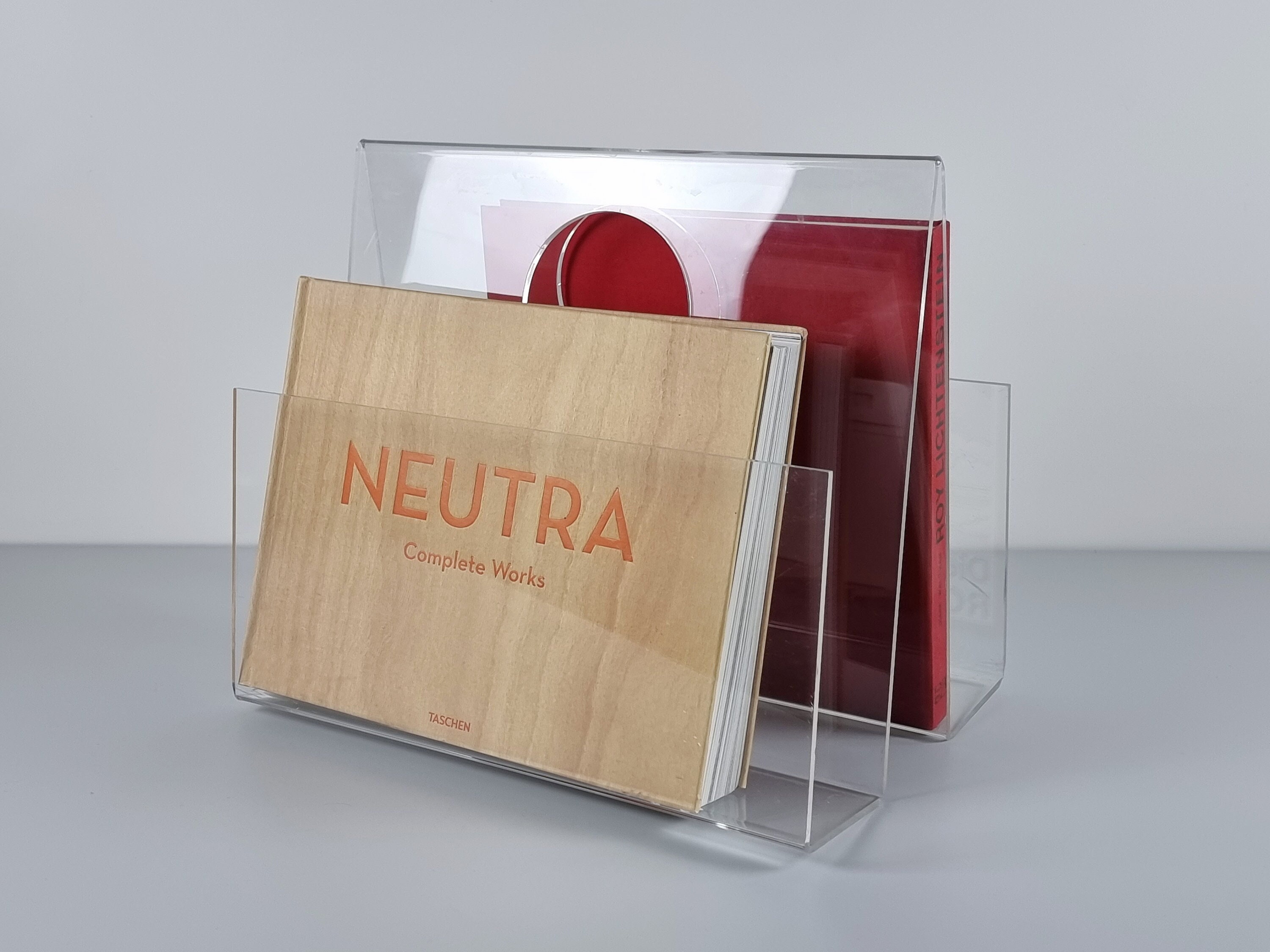 Space Age Design - Vintage Transparent Perspex Magazine Rack & Vinyl ...