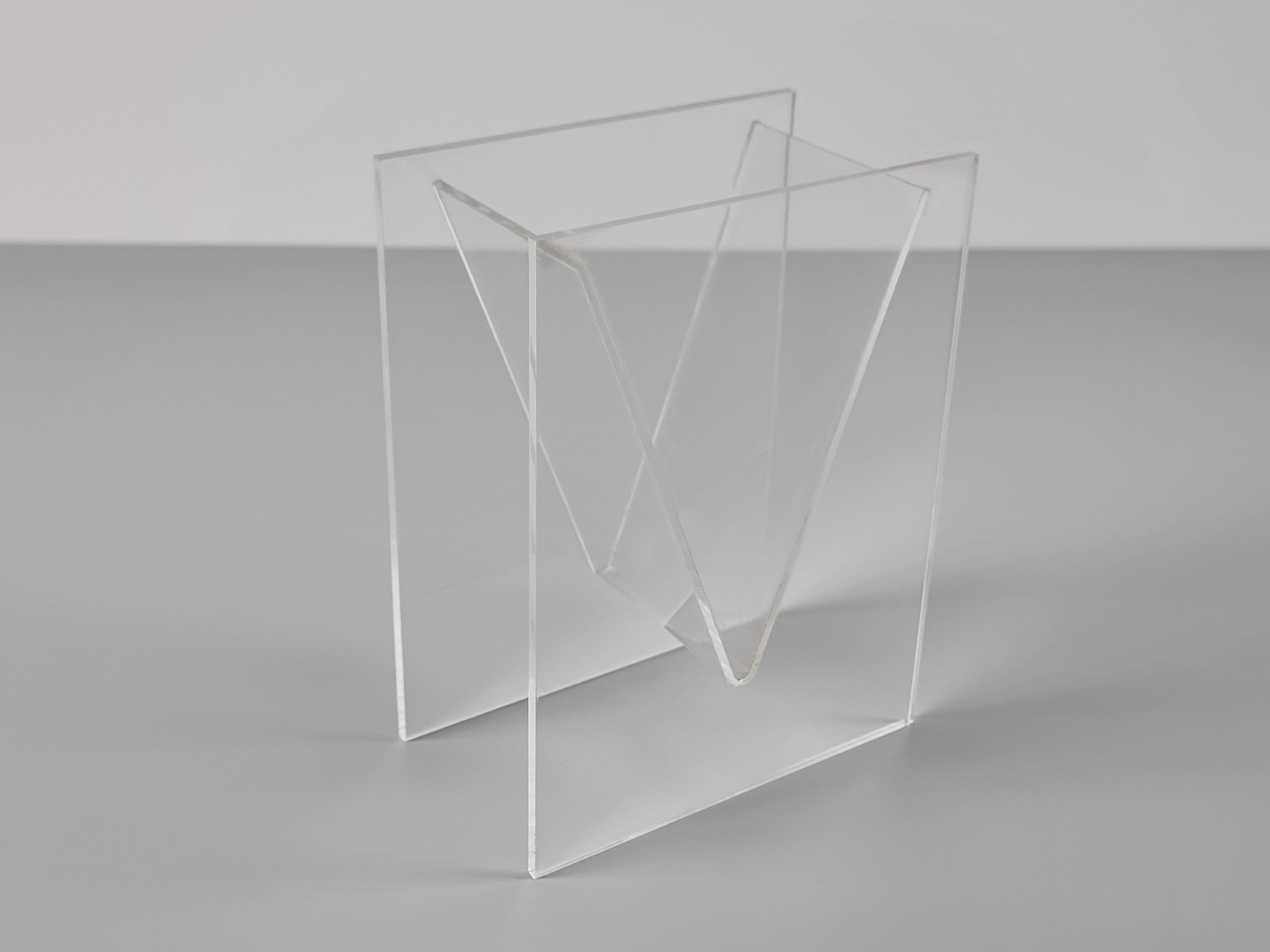 Space Age Design - Vintage Plexiglass Vase, Triangular Perspex Vase ...