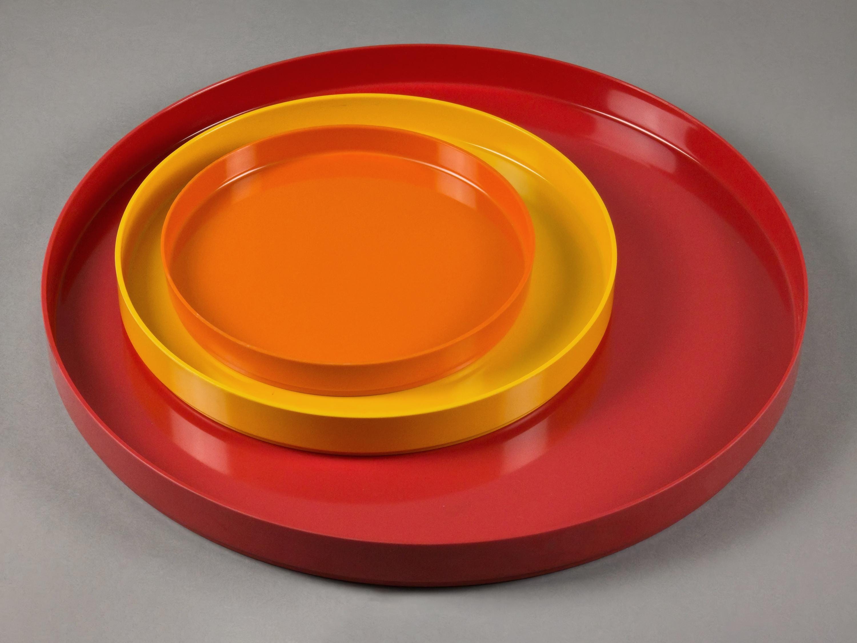 New Old Stock 1970s Set Of 3 Melamine Trays From Sweden.