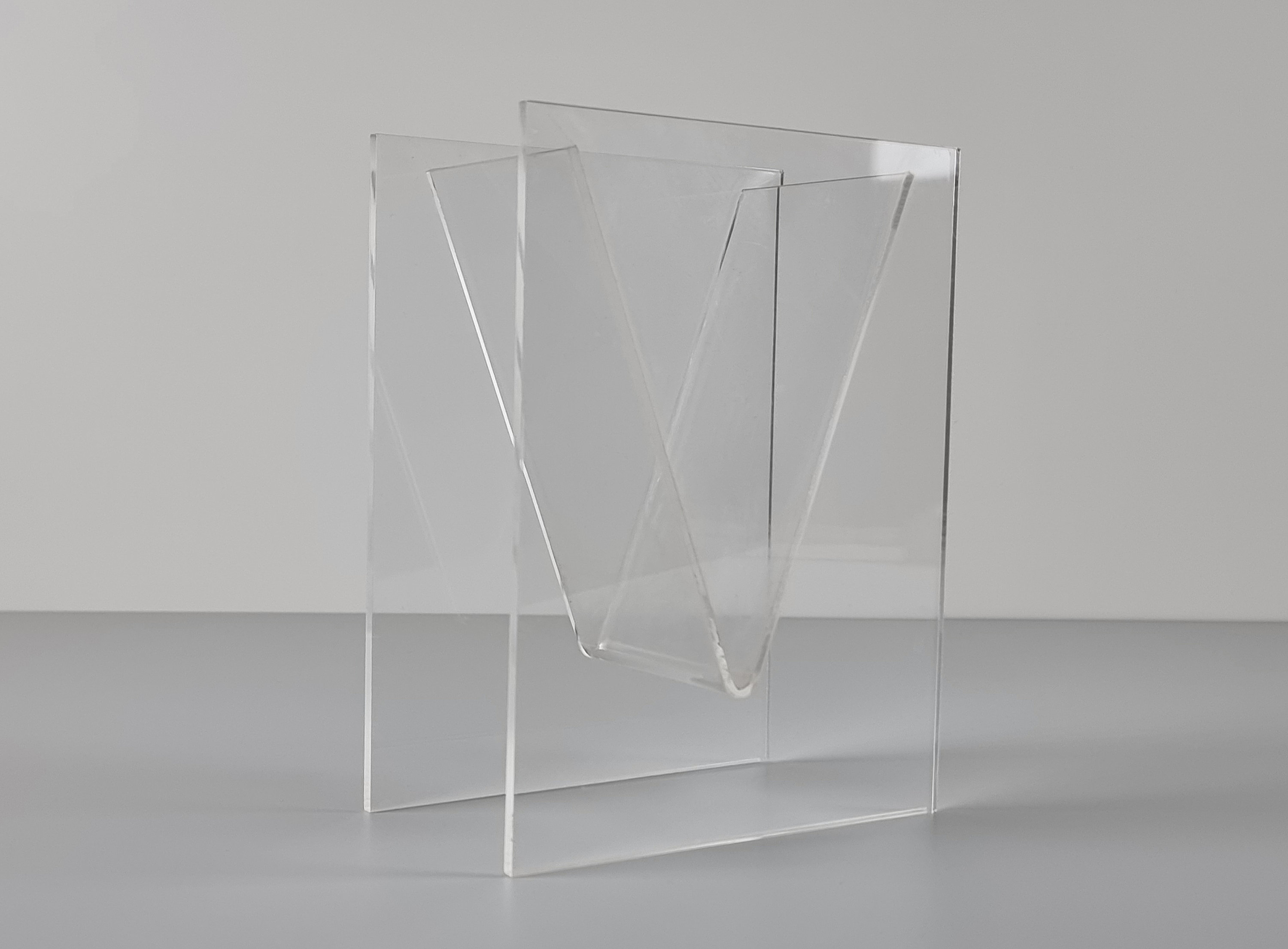 Space Age Design - Vintage Plexiglass Vase, Triangular Perspex Vase ...