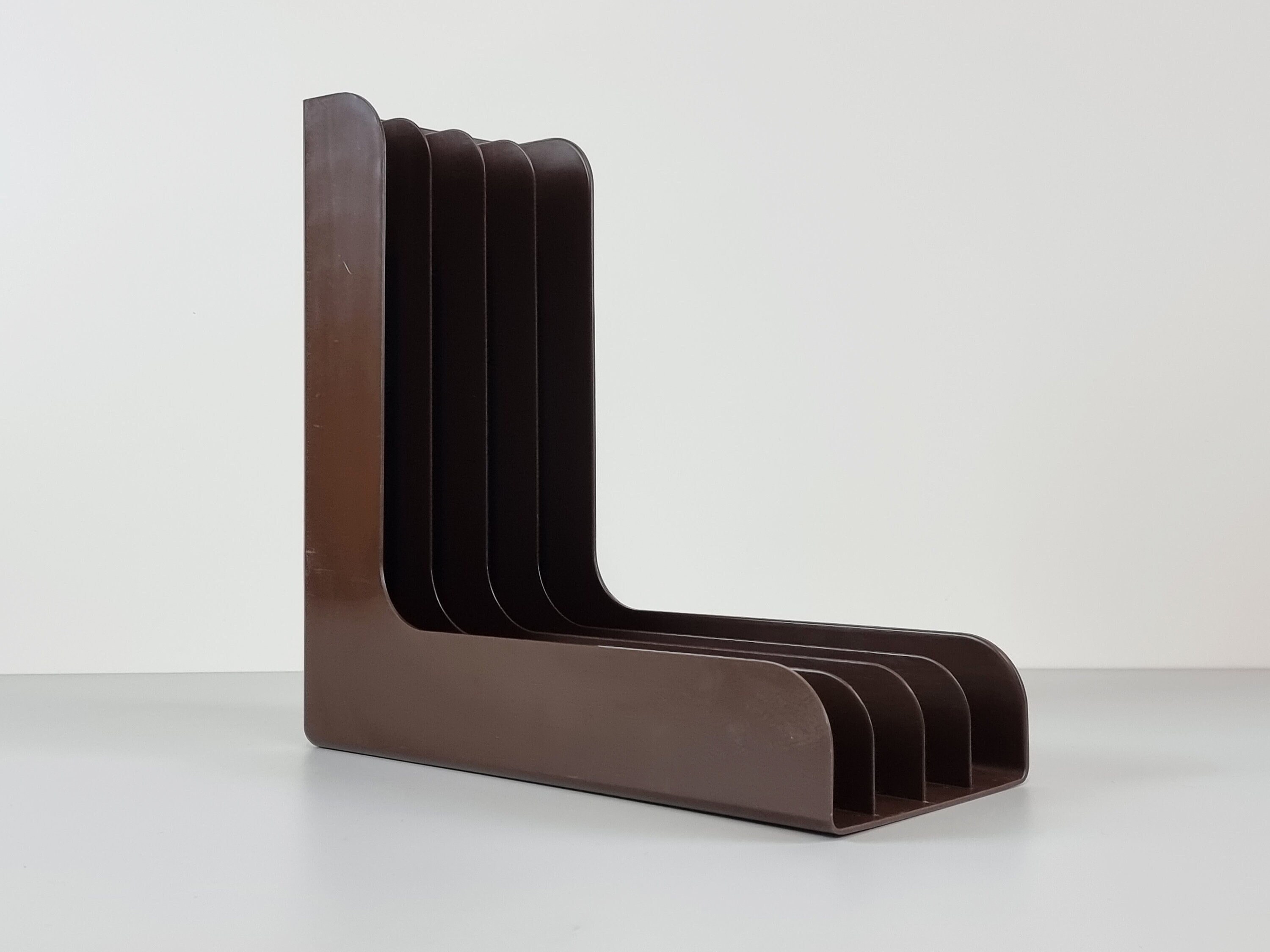 Space Age Design - Vintage Brown Plastic LP Records Holder - Vinyl LPs ...