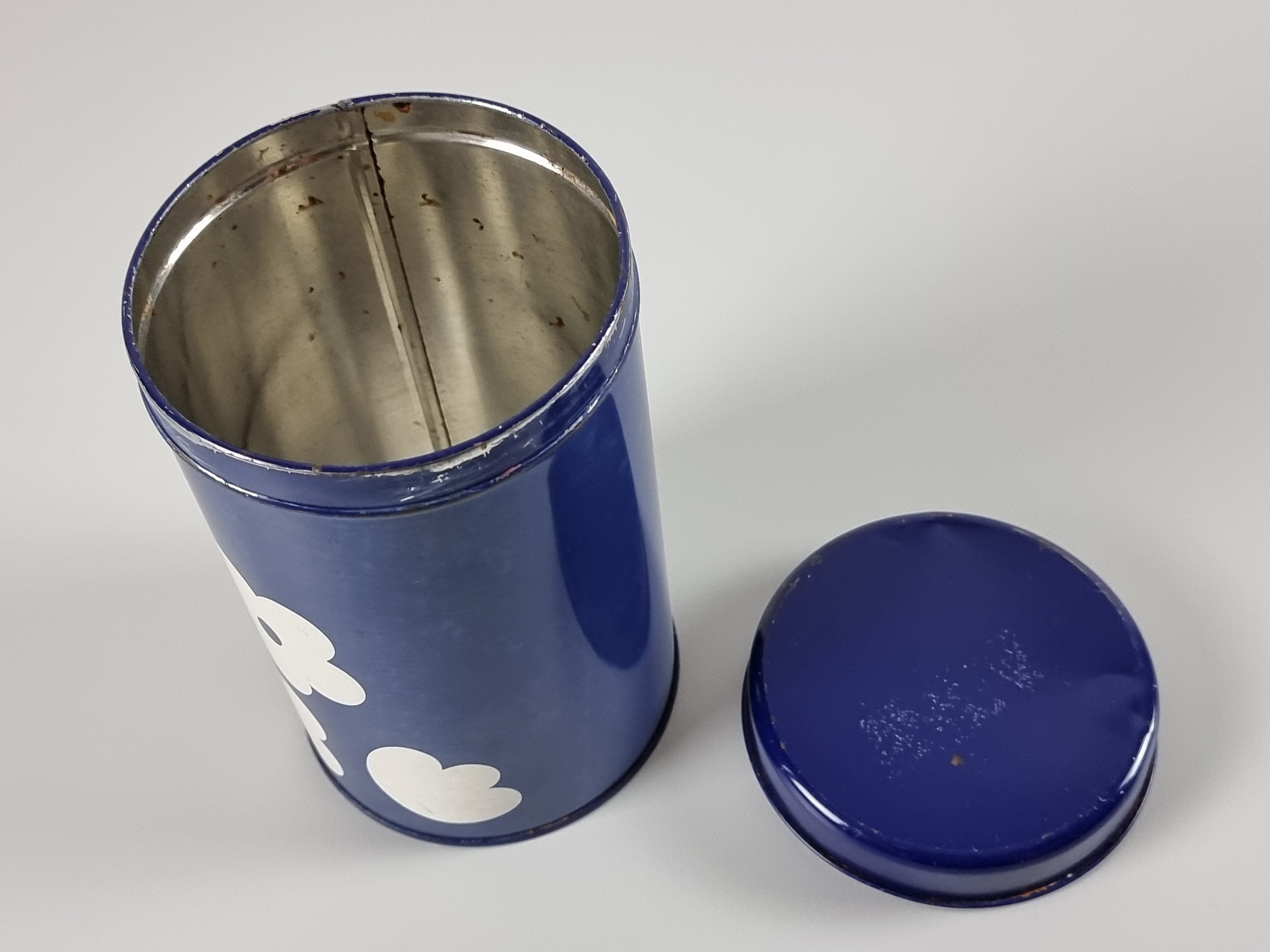 Scandinavian Design - Vintage AARIKKA Navy-Blue Tin Container Jar With ...