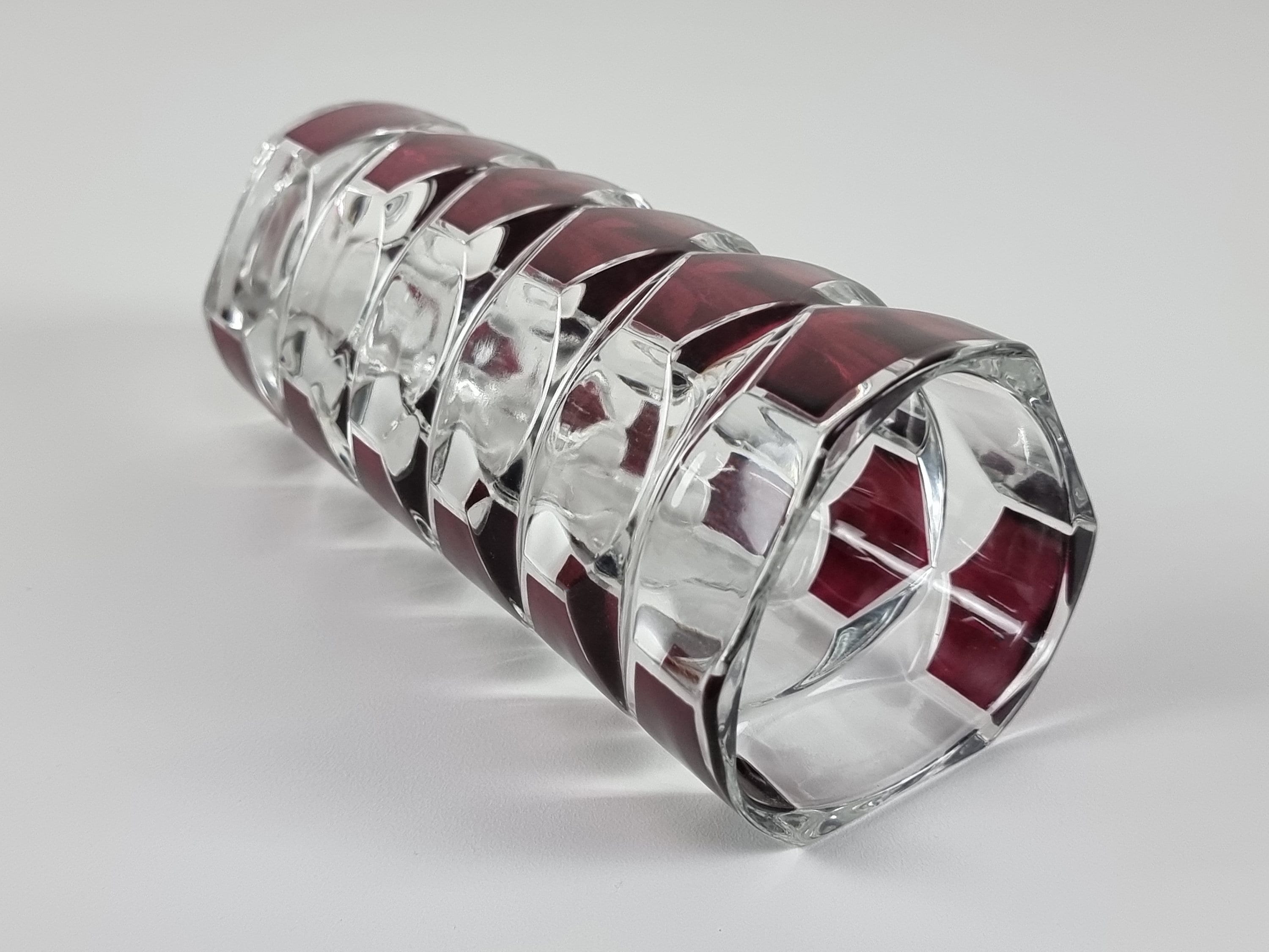 Space Age Design - Vintage LUMINARC Ruby Red Crystal Glass Vase ...