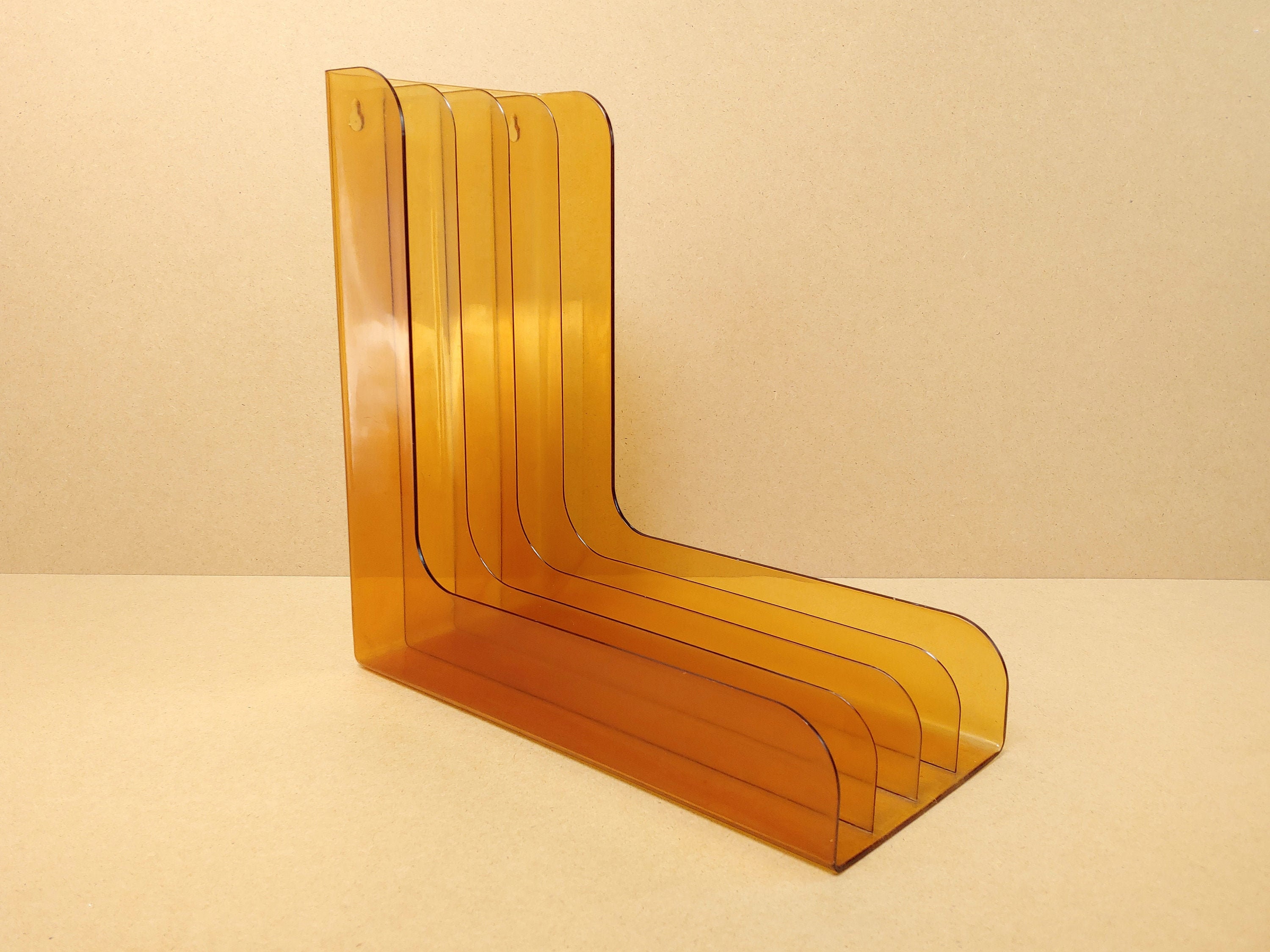 Space Age Design - Vintage Tinted Yellow LP Record Holder - Transparent ...